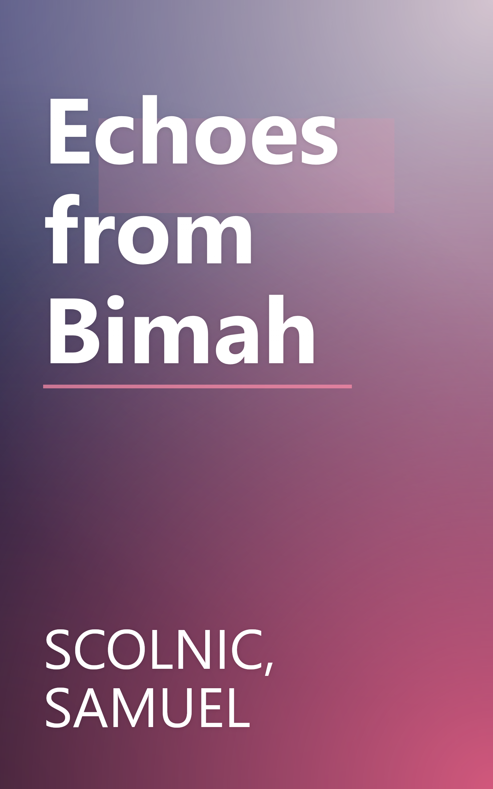 Echoes from Bimah book cover