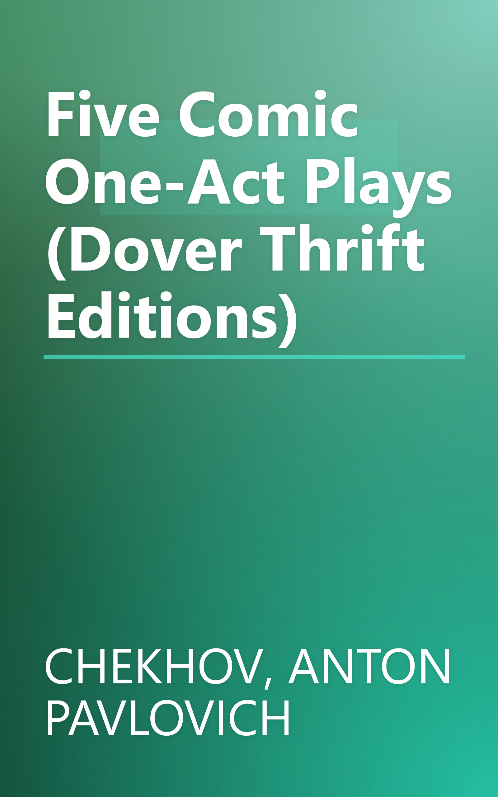 Five Comic One-Act Plays (Dover Thrift Editions) book cover