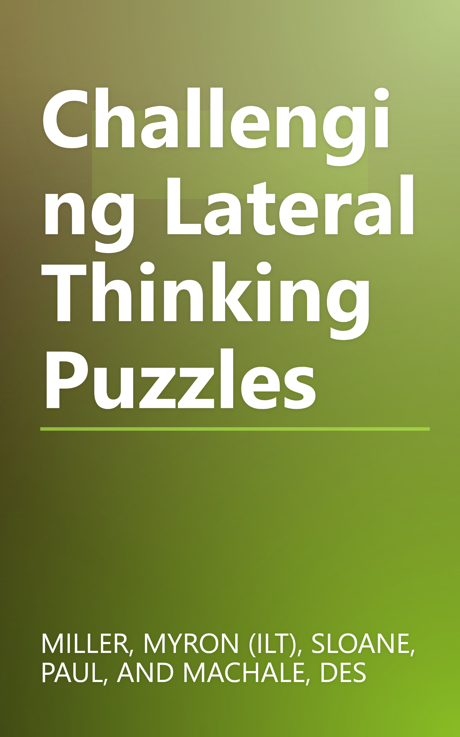 Challenging Lateral Thinking Puzzles book cover