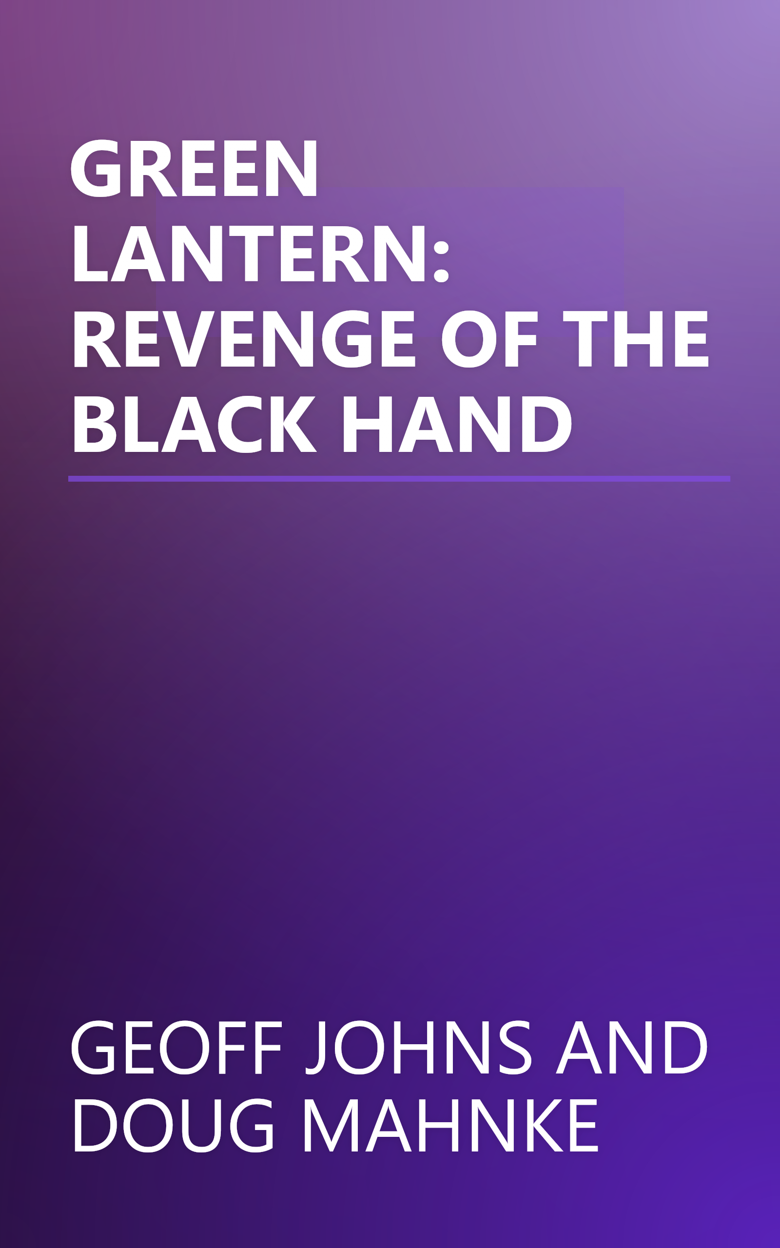 GREEN LANTERN: REVENGE OF THE BLACK HAND book cover