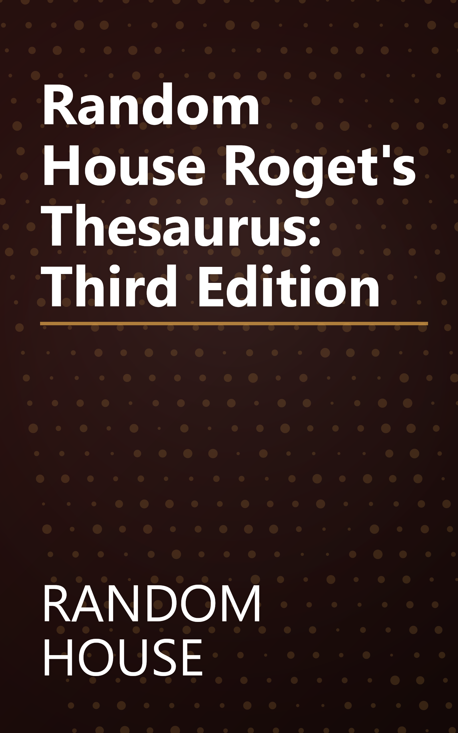 Random House Roget's Thesaurus: Third Edition book cover