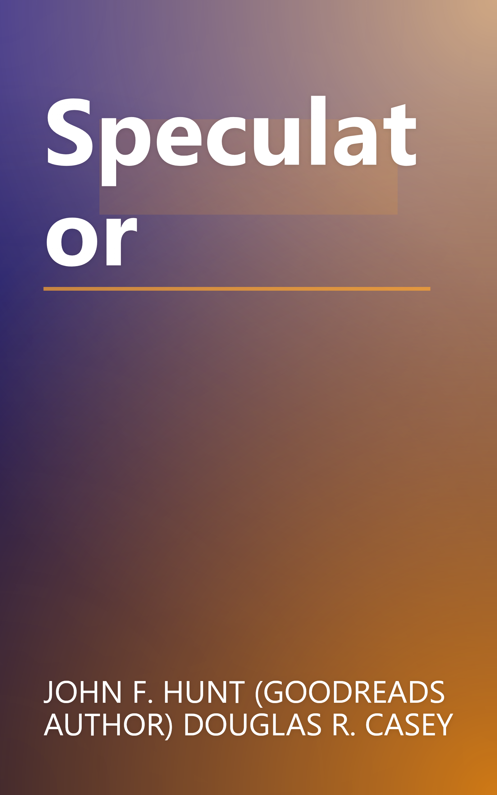 Speculator book cover