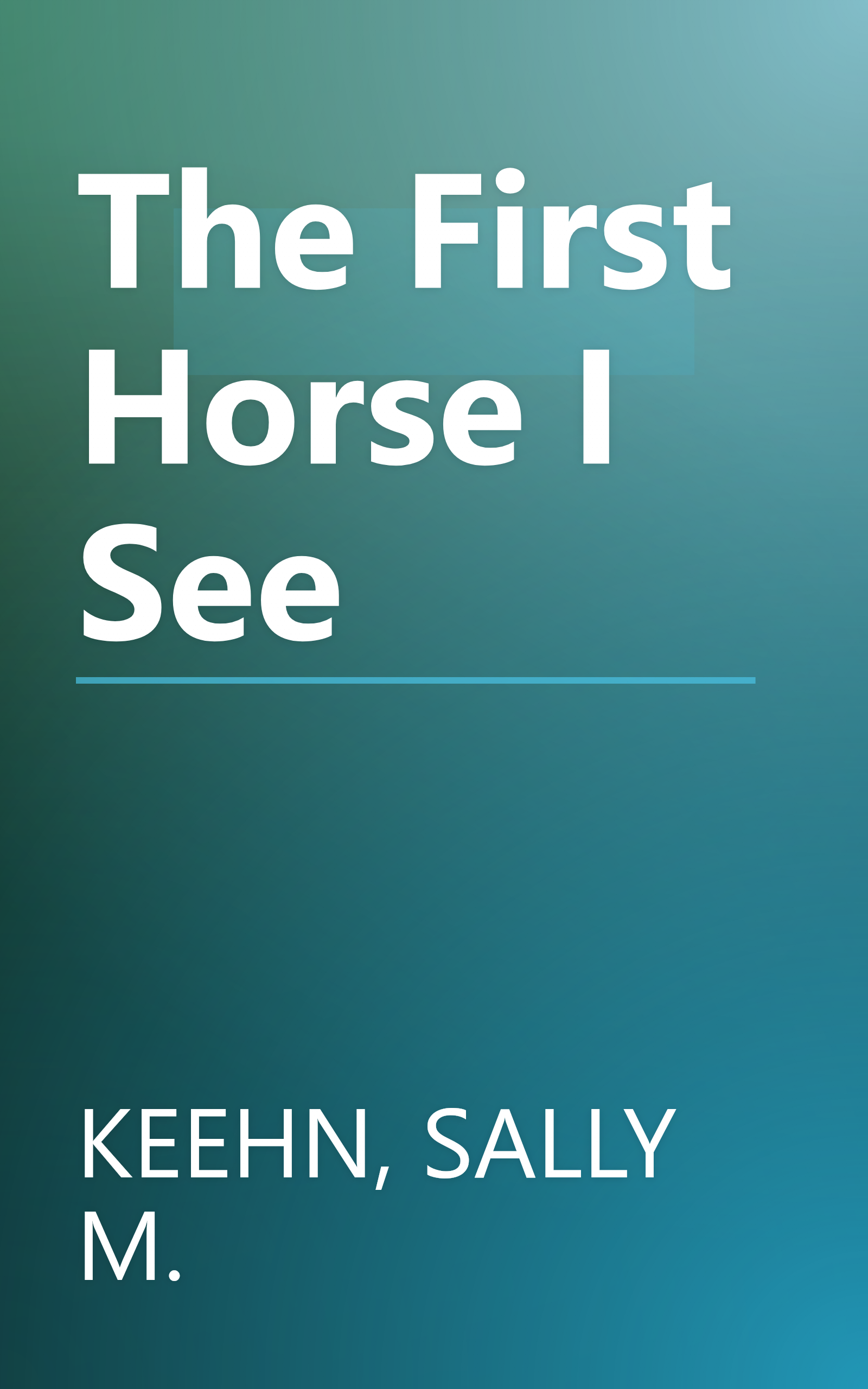 The First Horse I See book cover