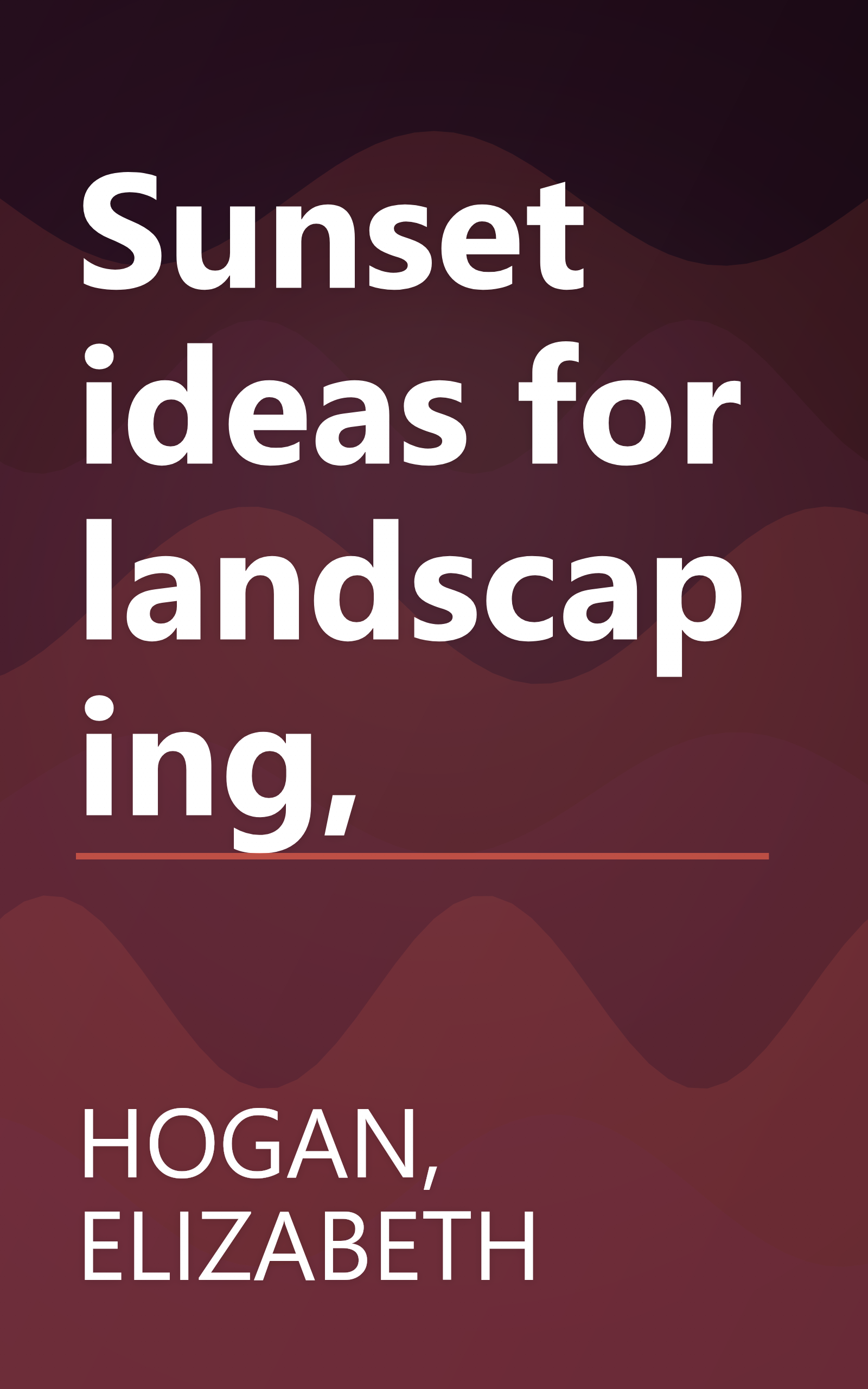 Sunset ideas for landscaping, book cover