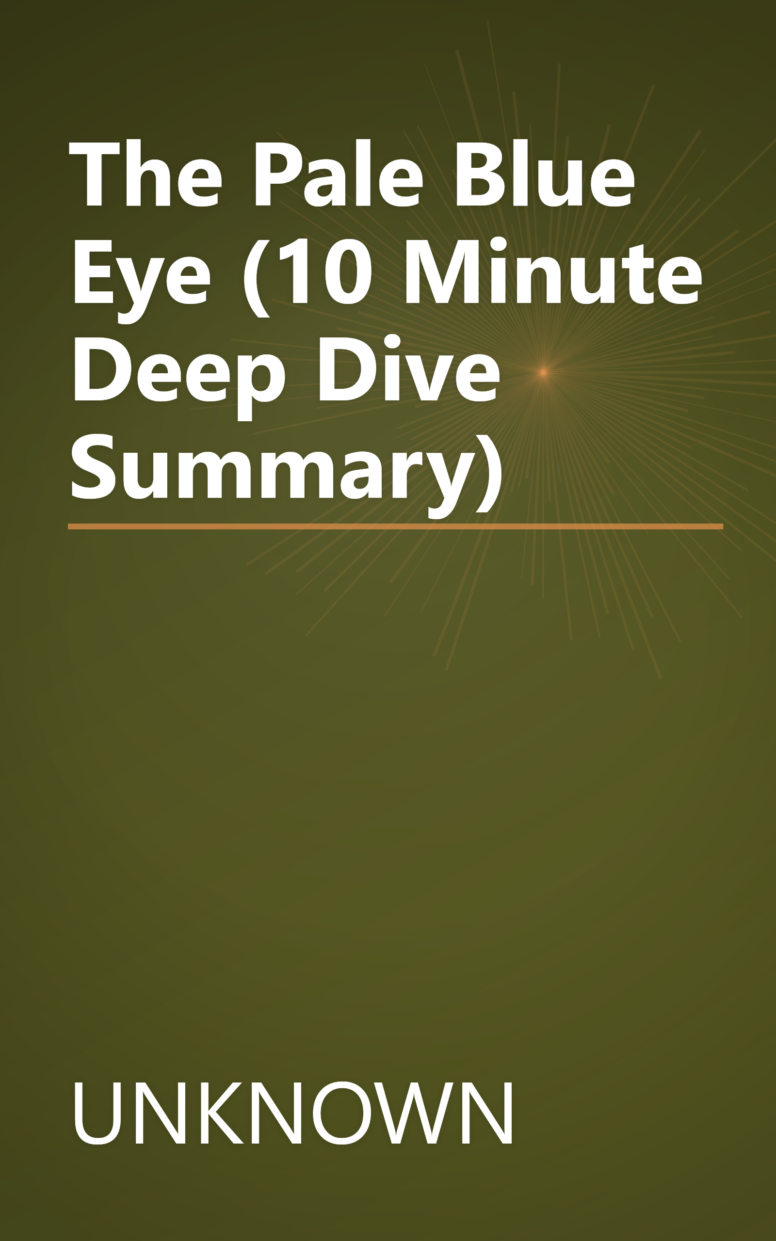 The Pale Blue Eye (10 Minute   Deep Dive Summary) book cover