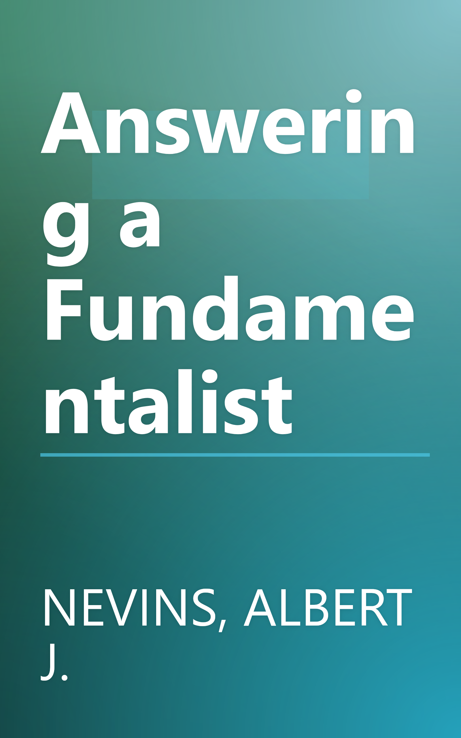 Answering a Fundamentalist book cover