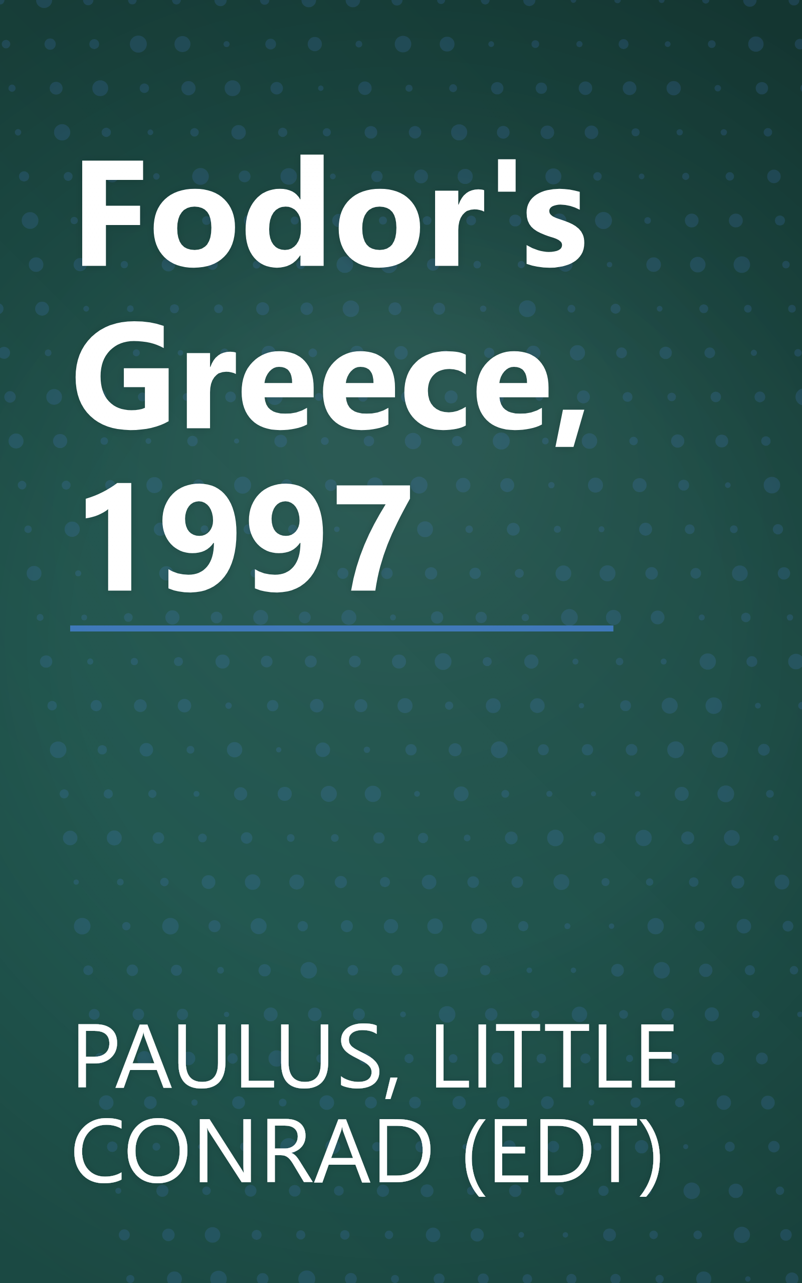 Fodor's Greece, 1997 book cover