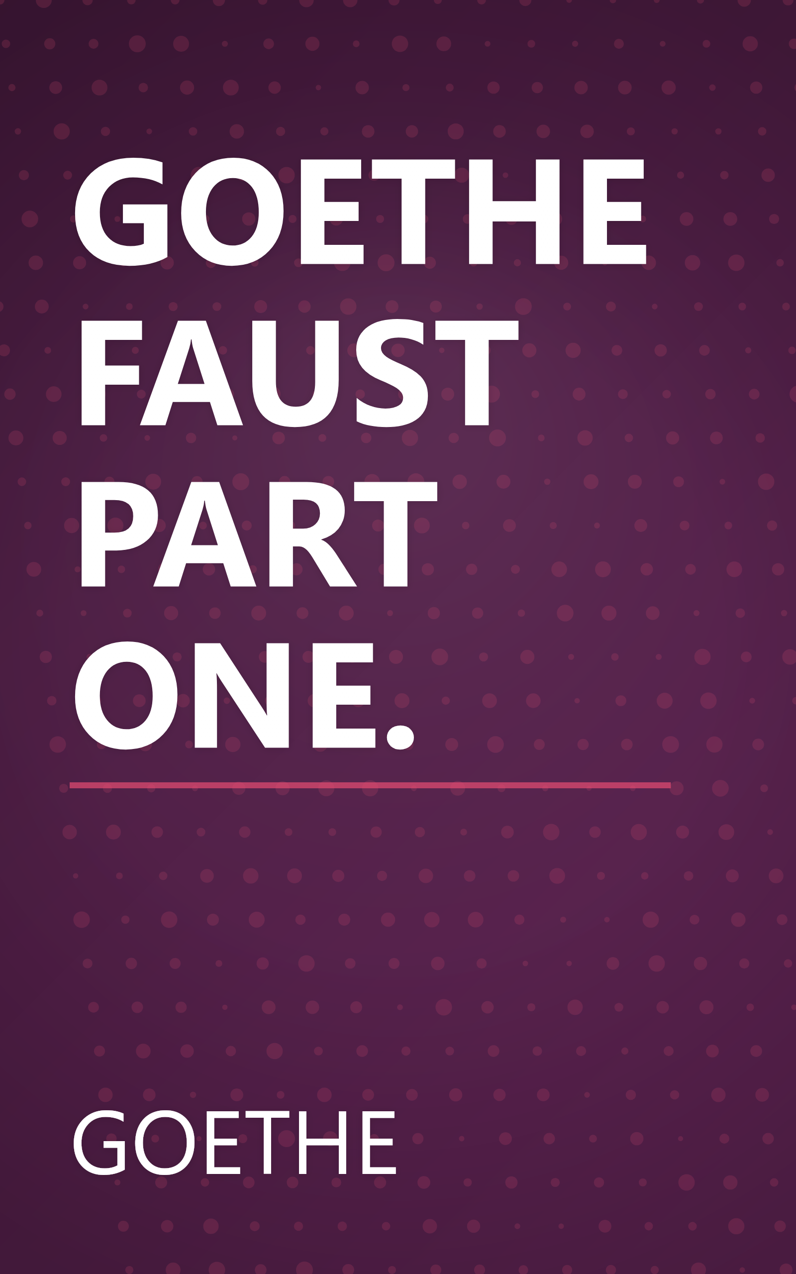 GOETHE FAUST PART ONE. book cover