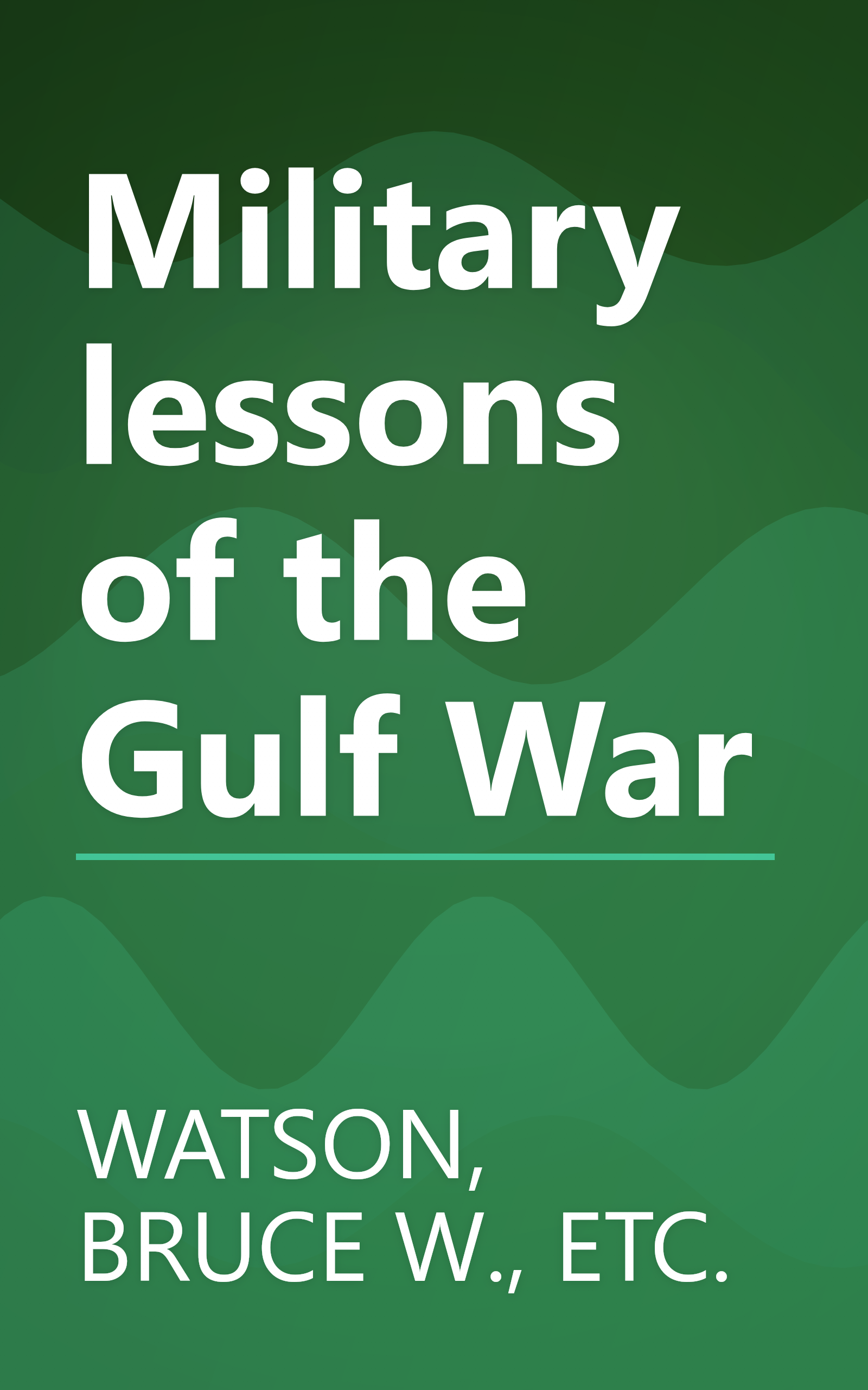 Military lessons of the Gulf War book cover