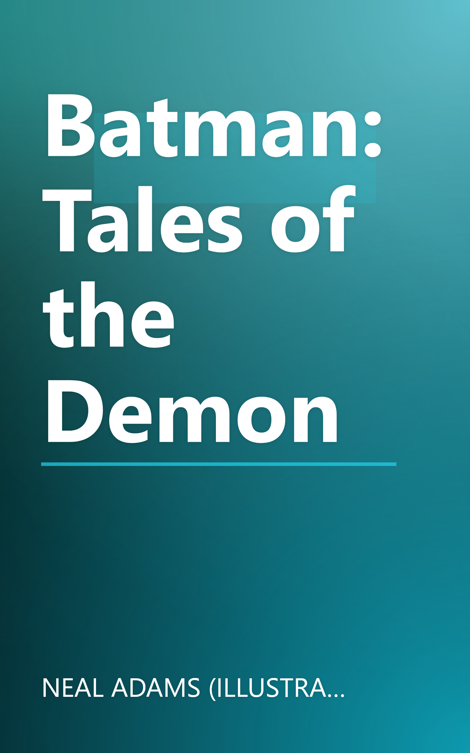 Batman: Tales of the Demon book cover
