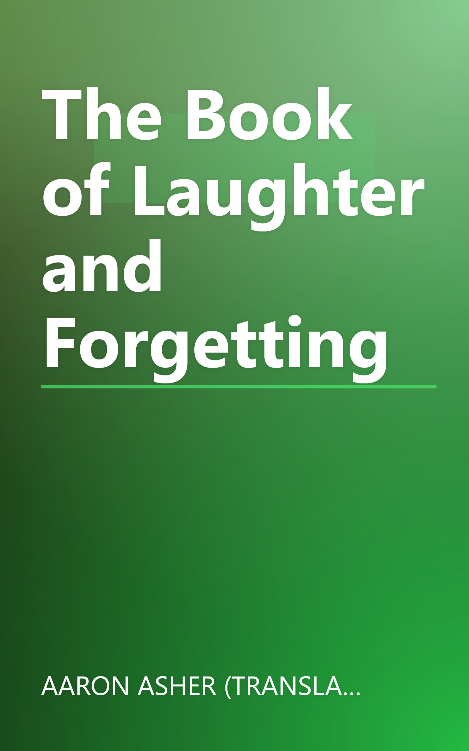 The Book of Laughter and Forgetting book cover