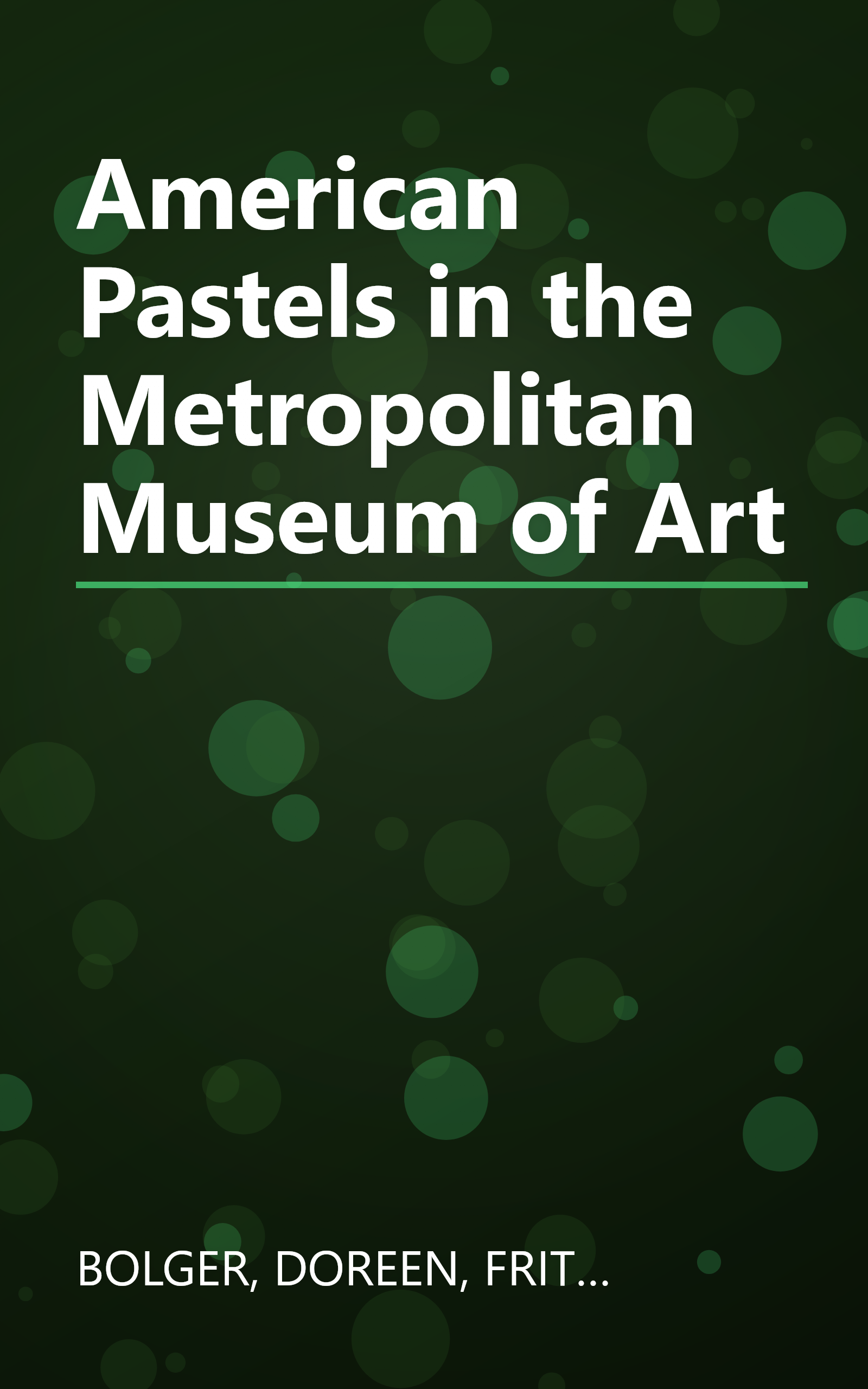 American Pastels in the Metropolitan Museum of Art book cover