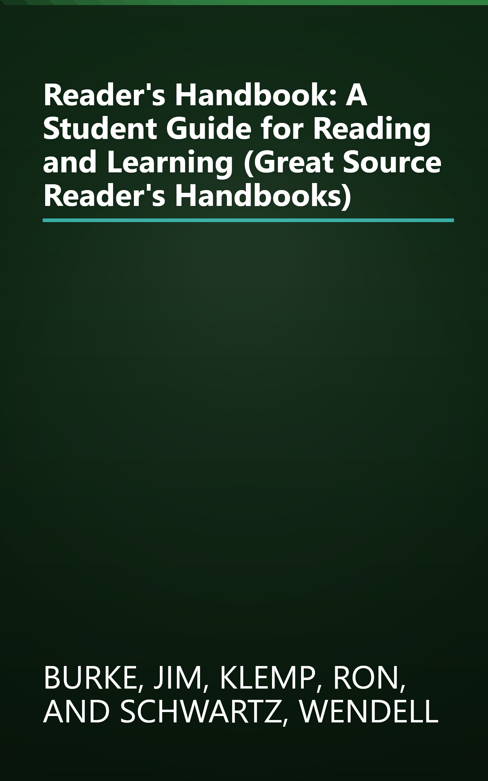 Reader's Handbook: A Student Guide for Reading and Learning (Great Source Reader's Handbooks) book cover