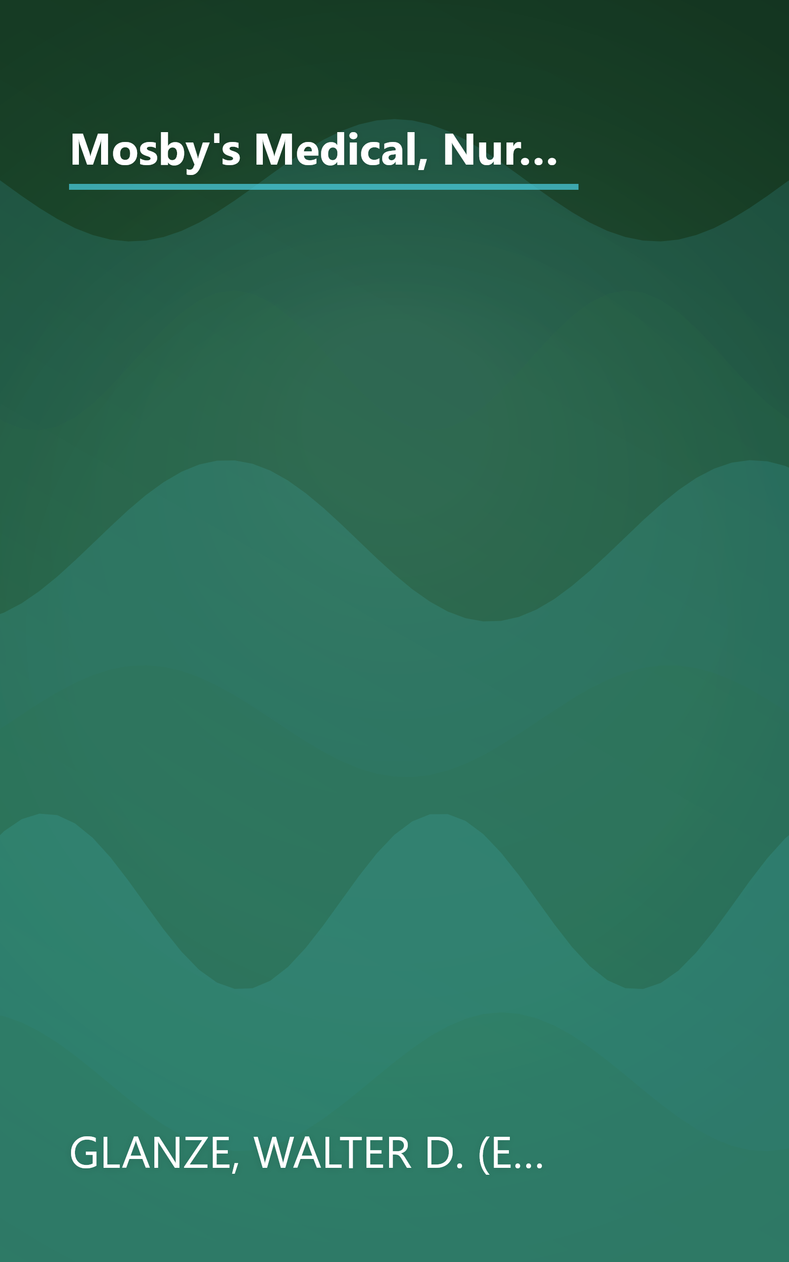 Mosby's Medical, Nursing, & Allied Health Dictionary (Mosby's Medical, Nursing, and Allied Health Dictionary, 5th ed) book cover