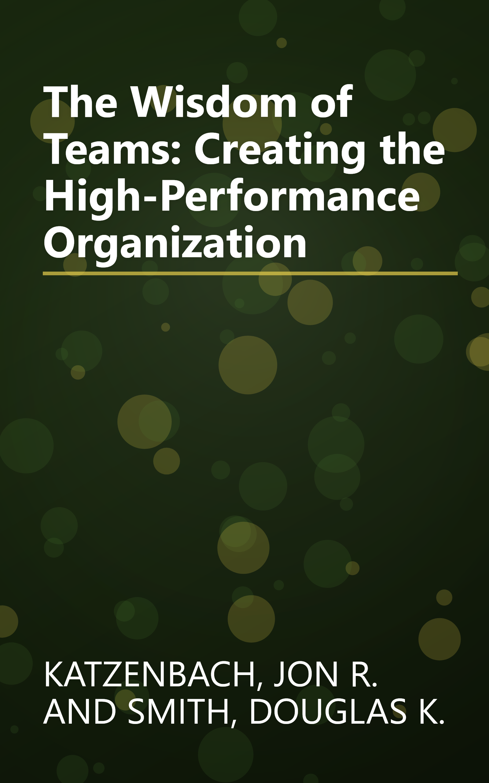 The Wisdom of Teams: Creating the High-Performance Organization book cover