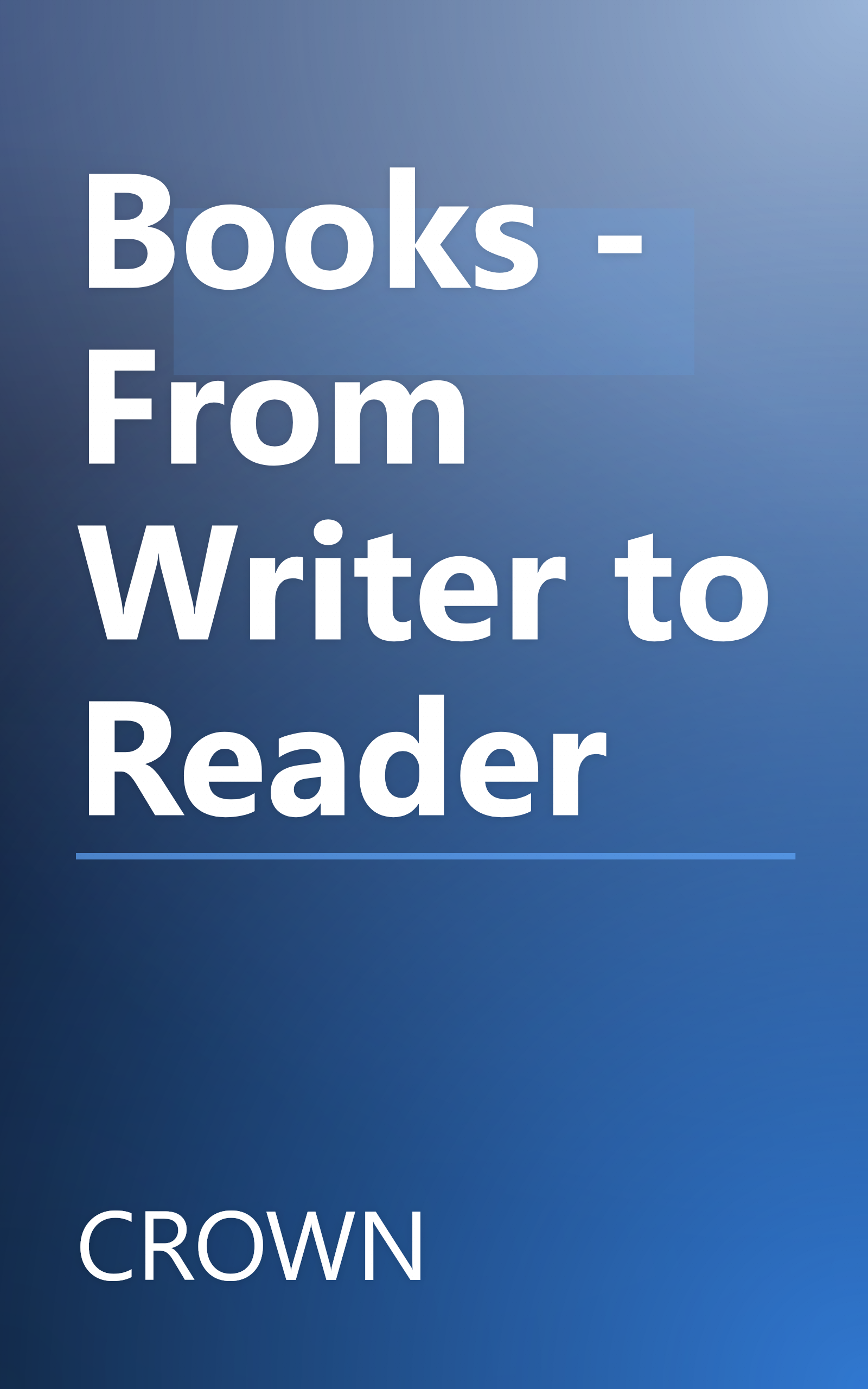 Books - From Writer to Reader book cover
