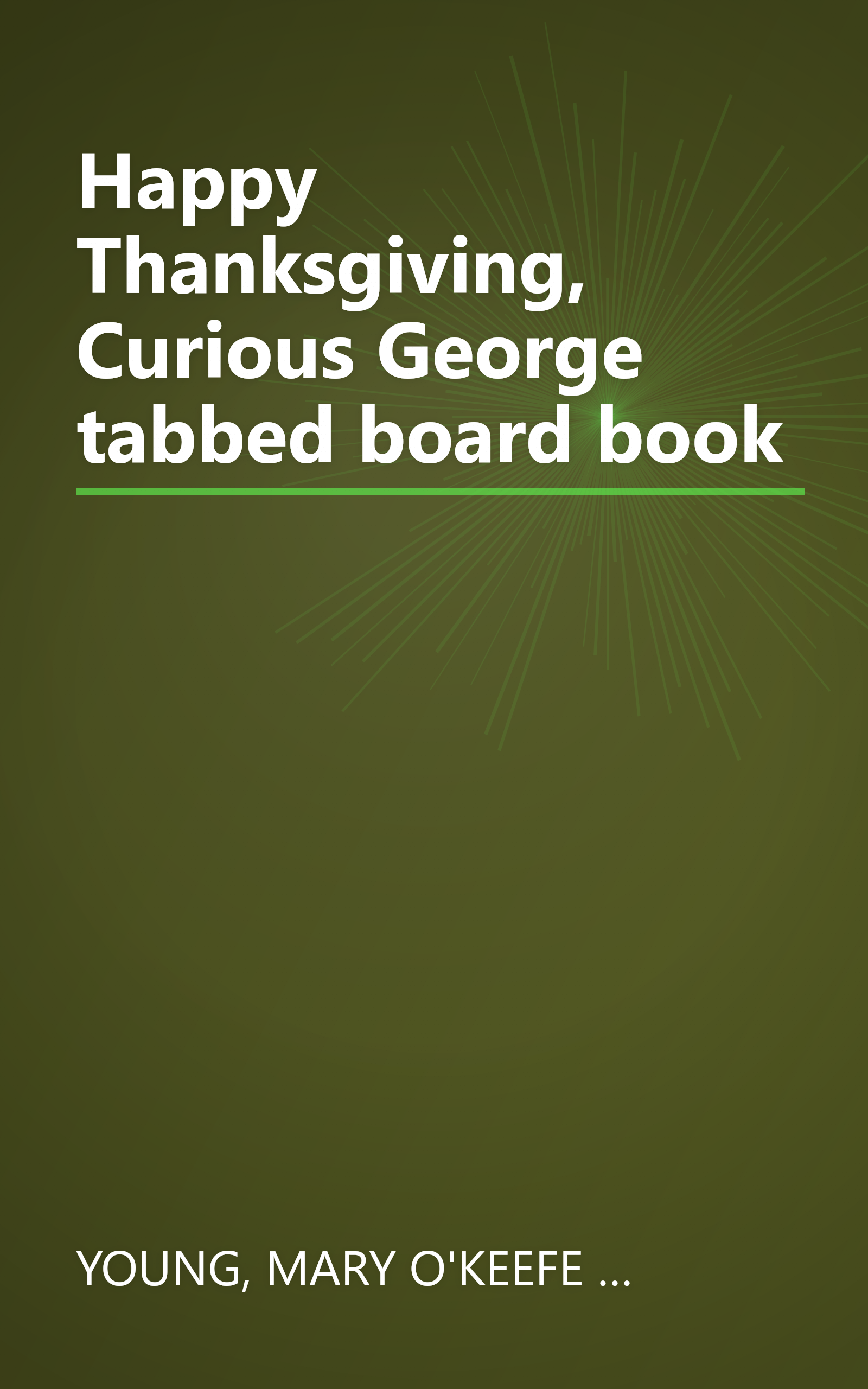 Happy Thanksgiving, Curious George tabbed board book book cover