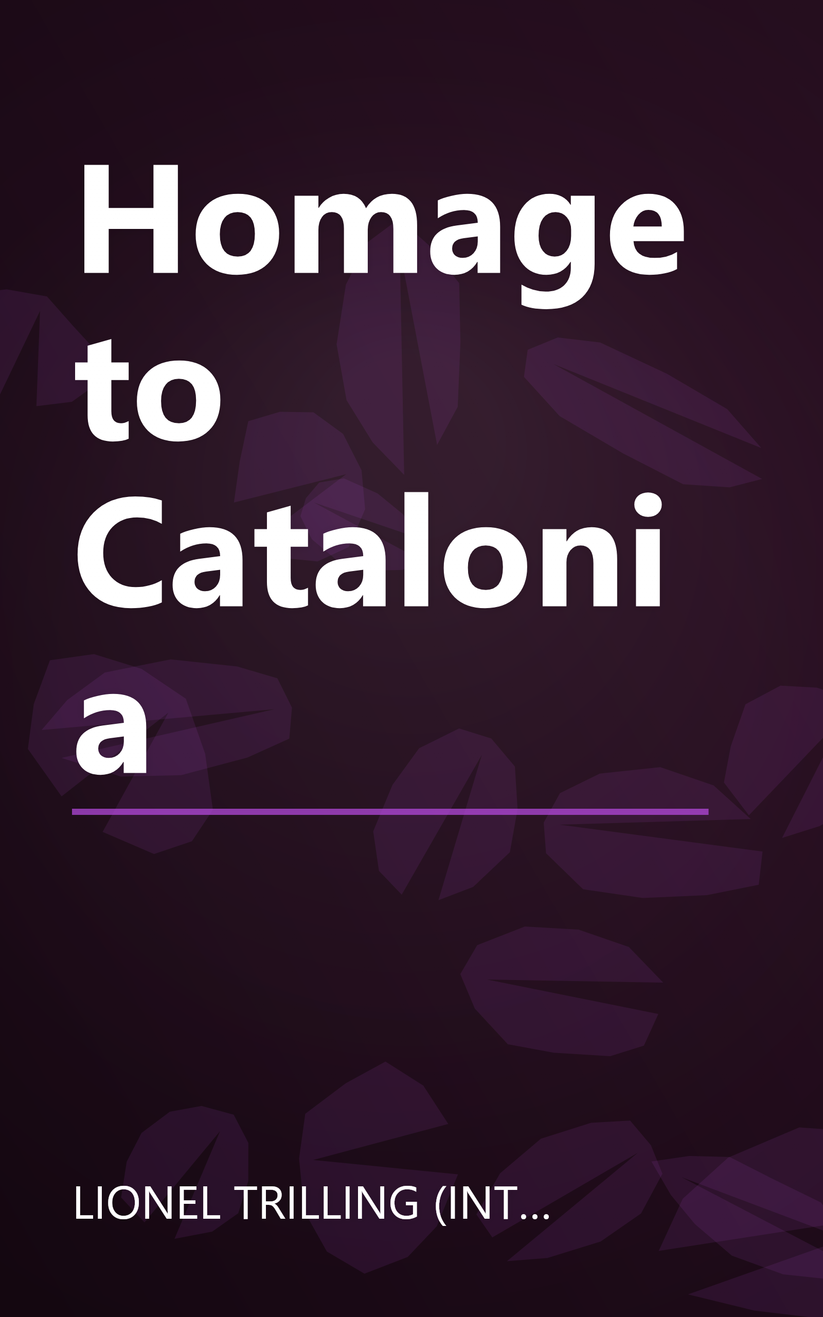 Homage to Catalonia book cover