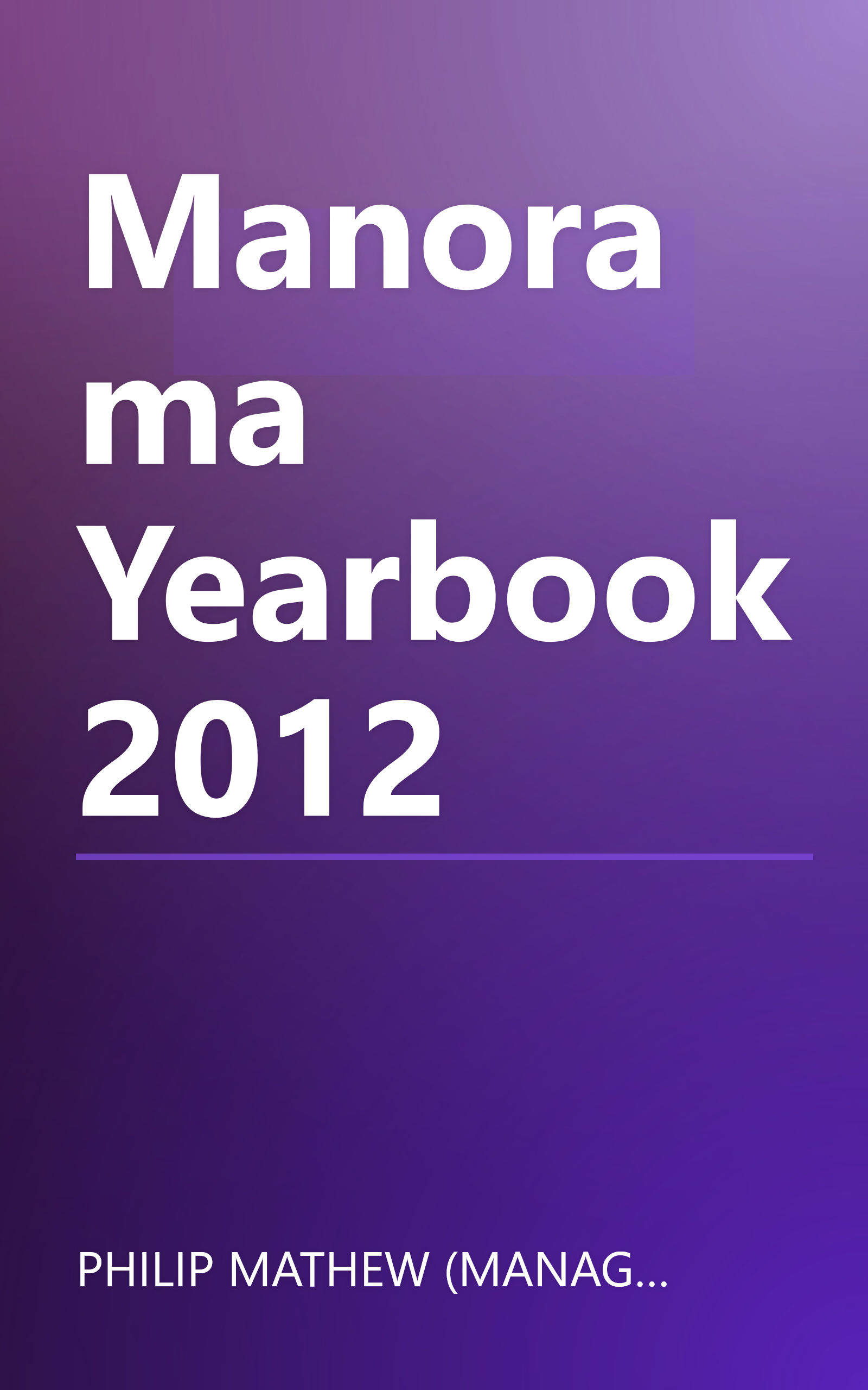Manorama Yearbook 2012 book cover