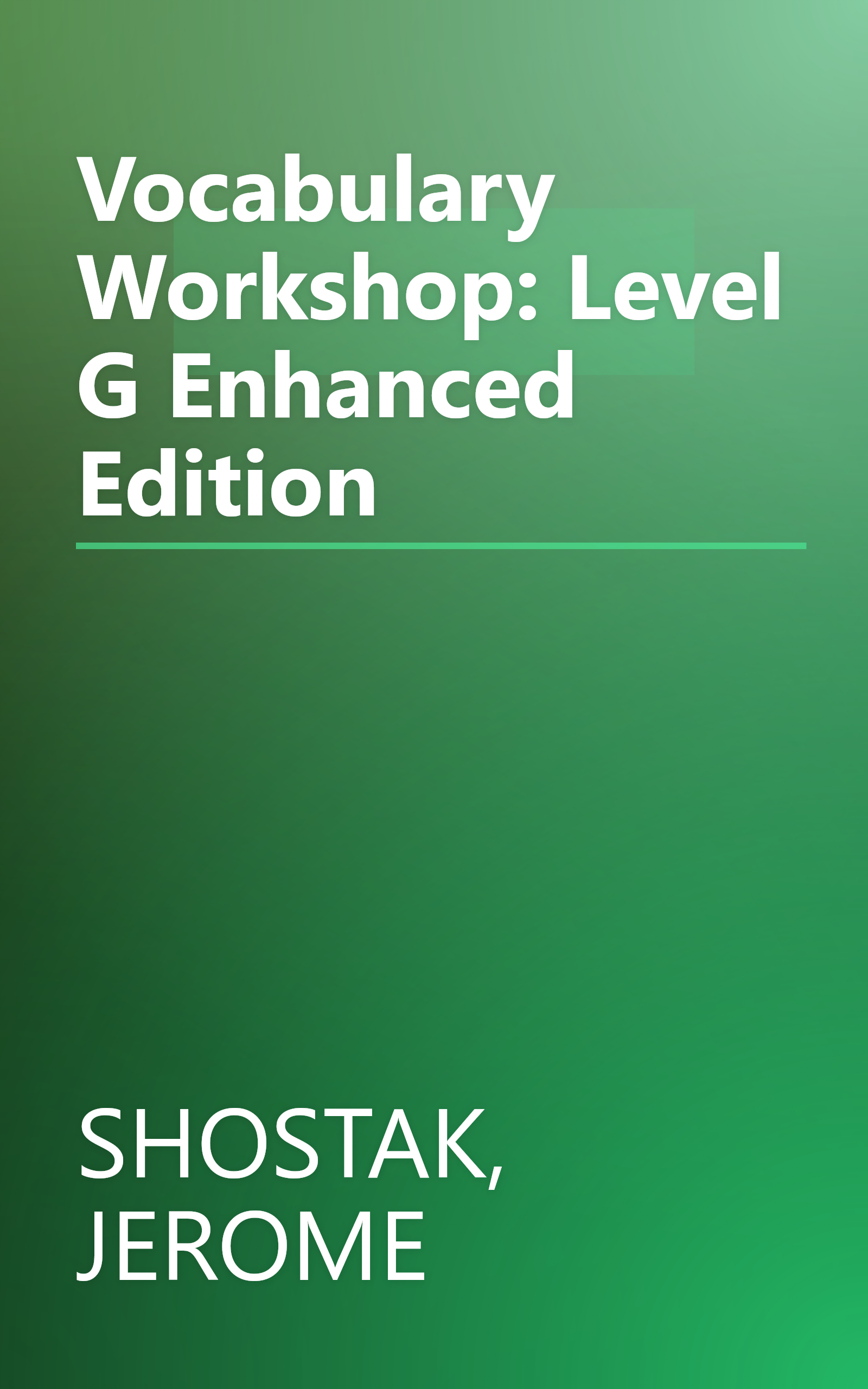 Vocabulary Workshop: Level G Enhanced Edition book cover