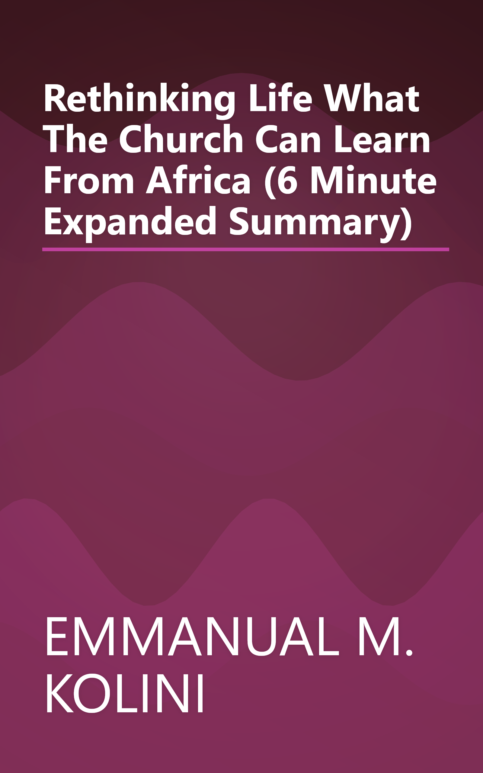 Rethinking Life  What The Church Can Learn From Africa (6 Minute   Expanded Summary) book cover