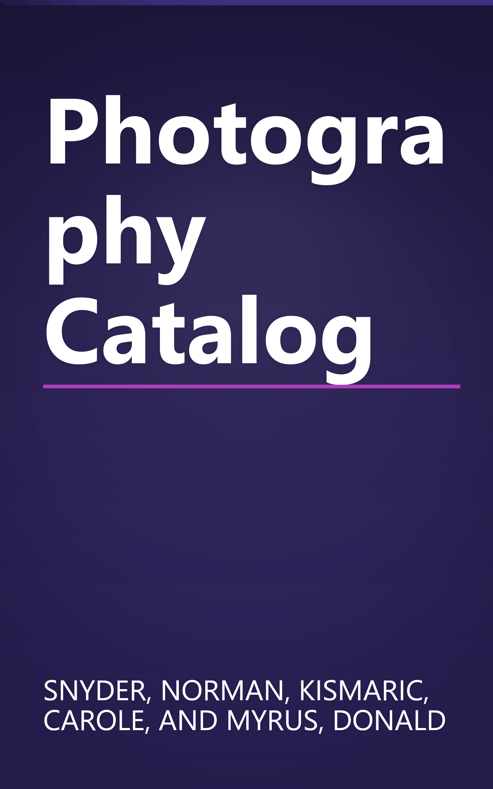 Photography Catalog book cover