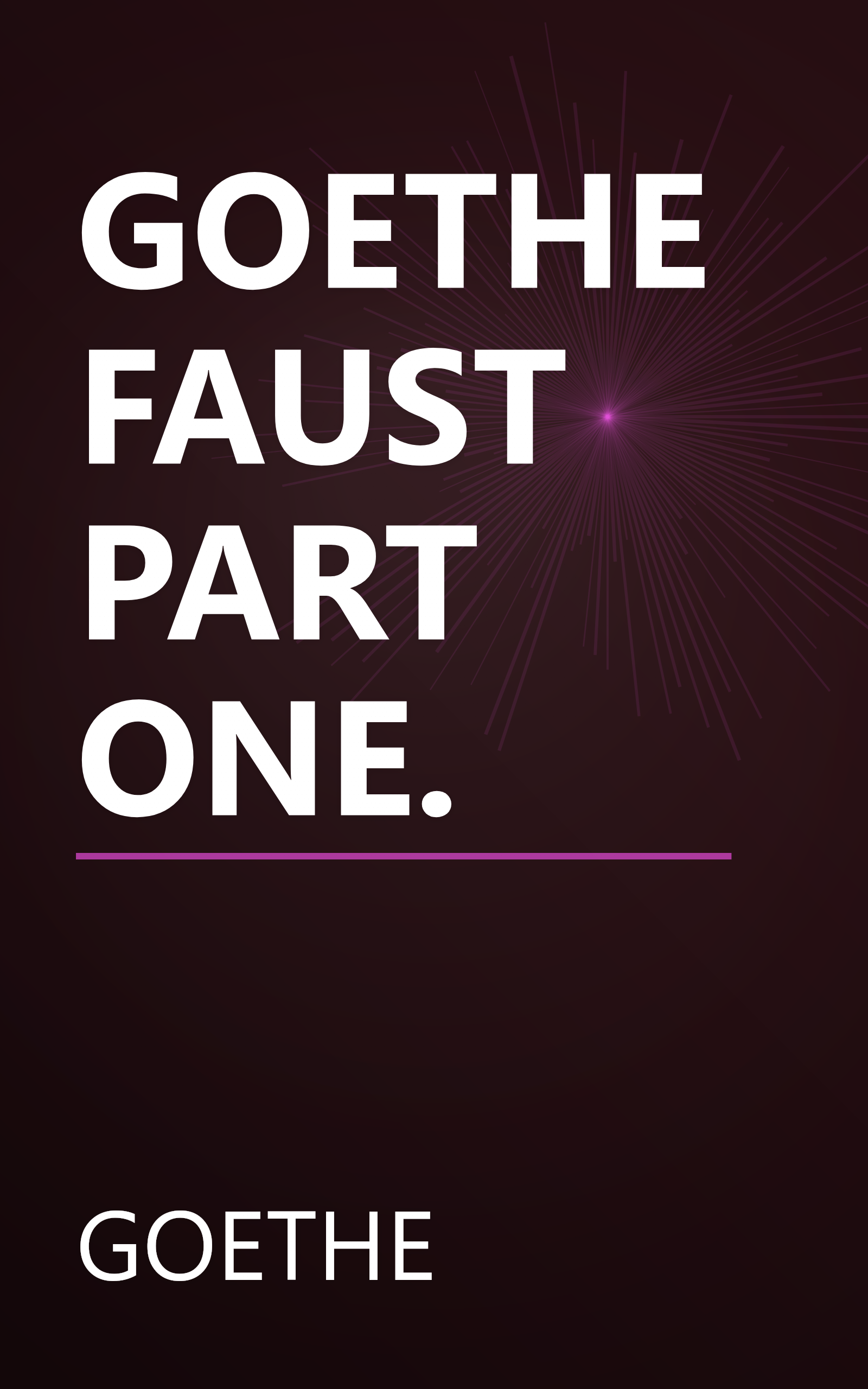 GOETHE FAUST PART ONE. book cover
