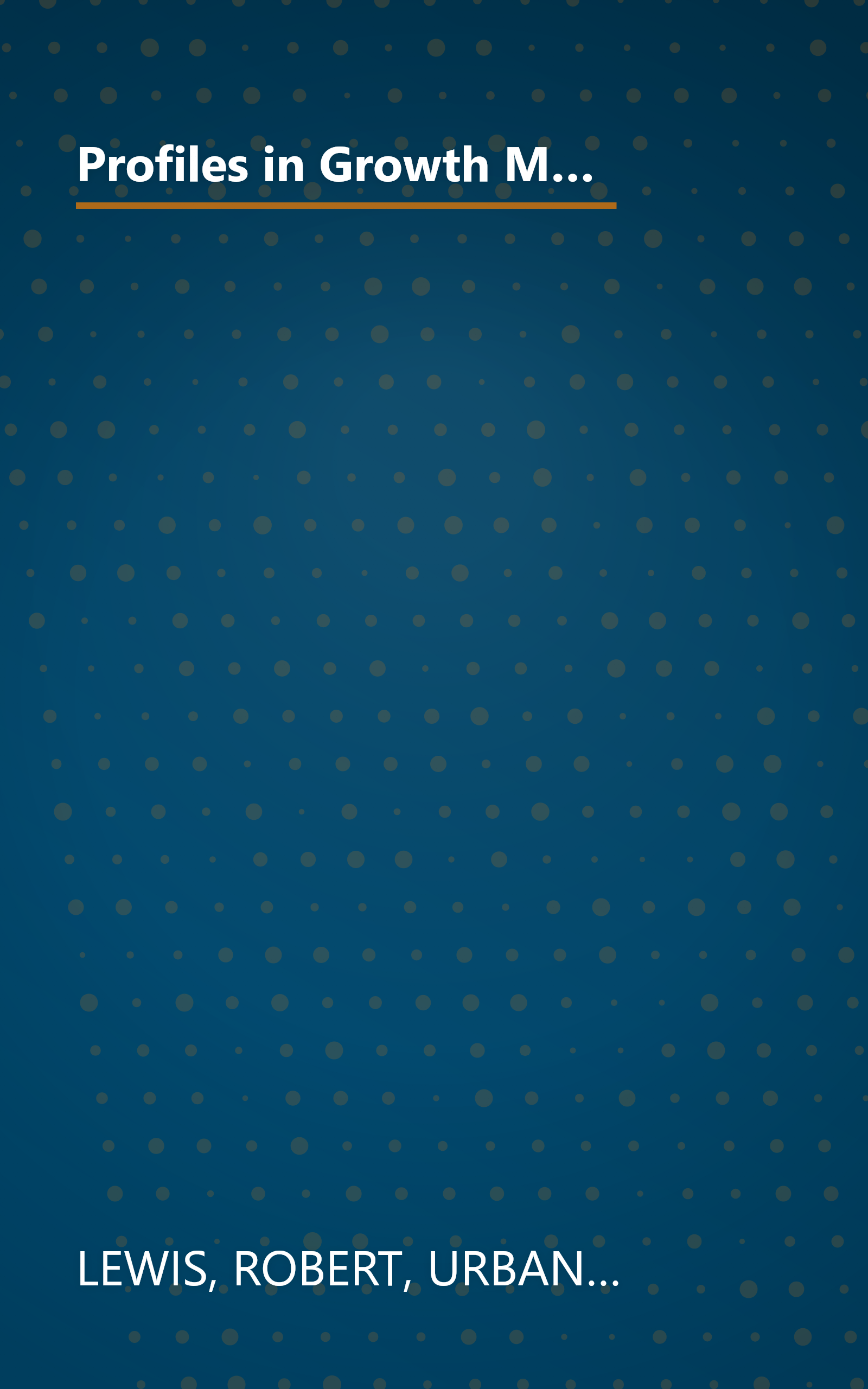 Profiles in Growth Management: An Assessment of Current Programs and Guidelines for Effective Management book cover