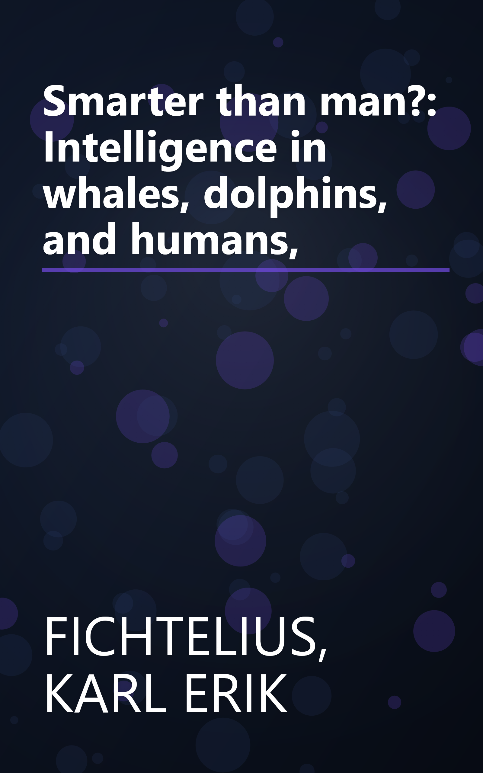 Smarter than man?: Intelligence in whales, dolphins, and humans, book cover
