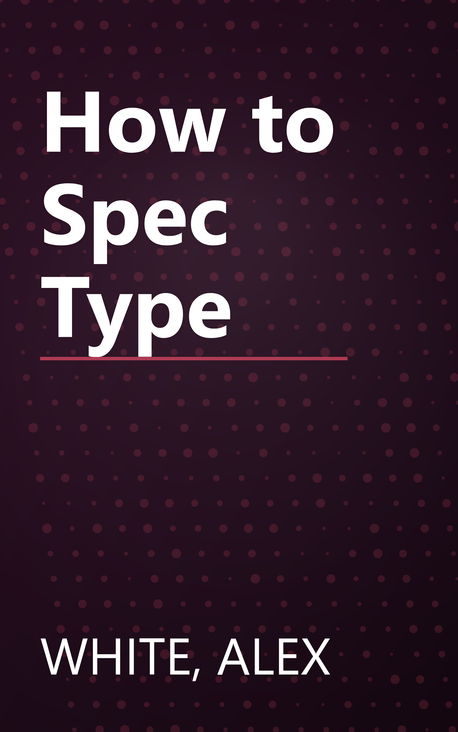 How to Spec Type book cover