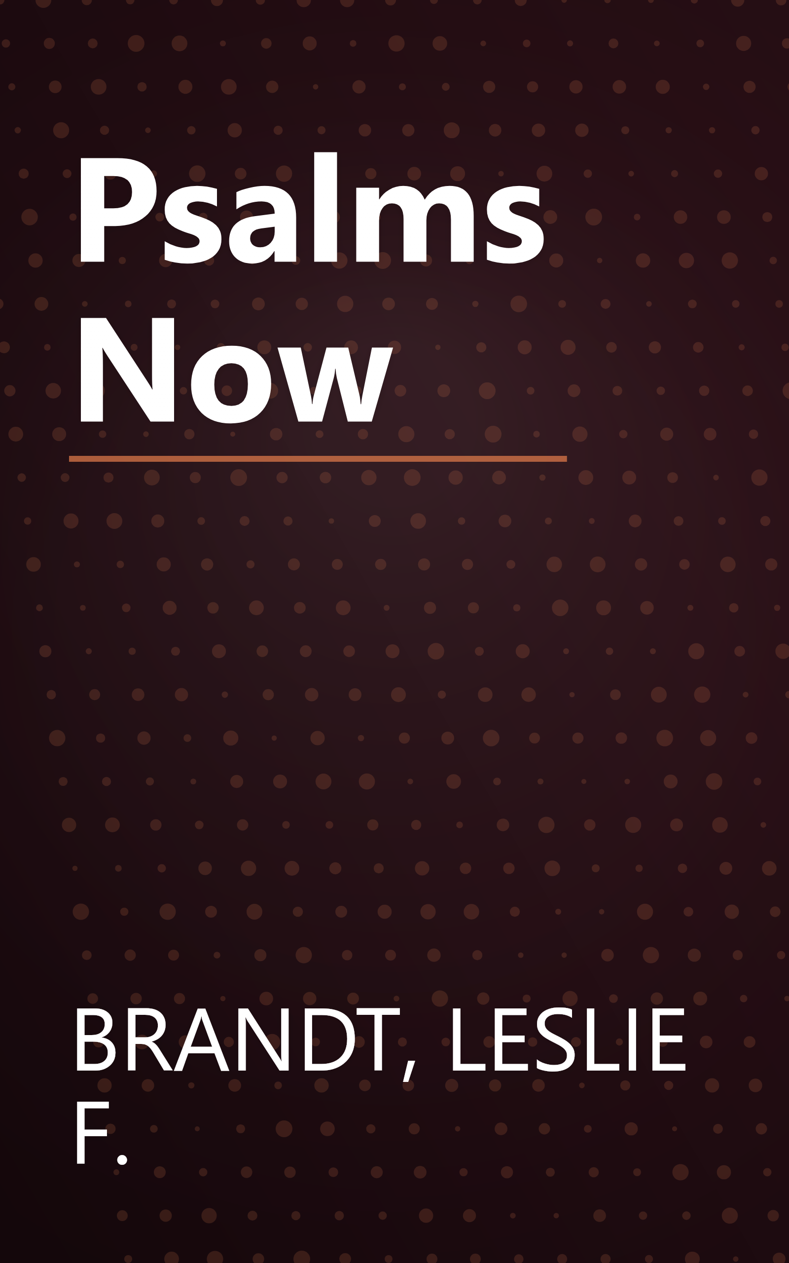 Psalms Now book cover