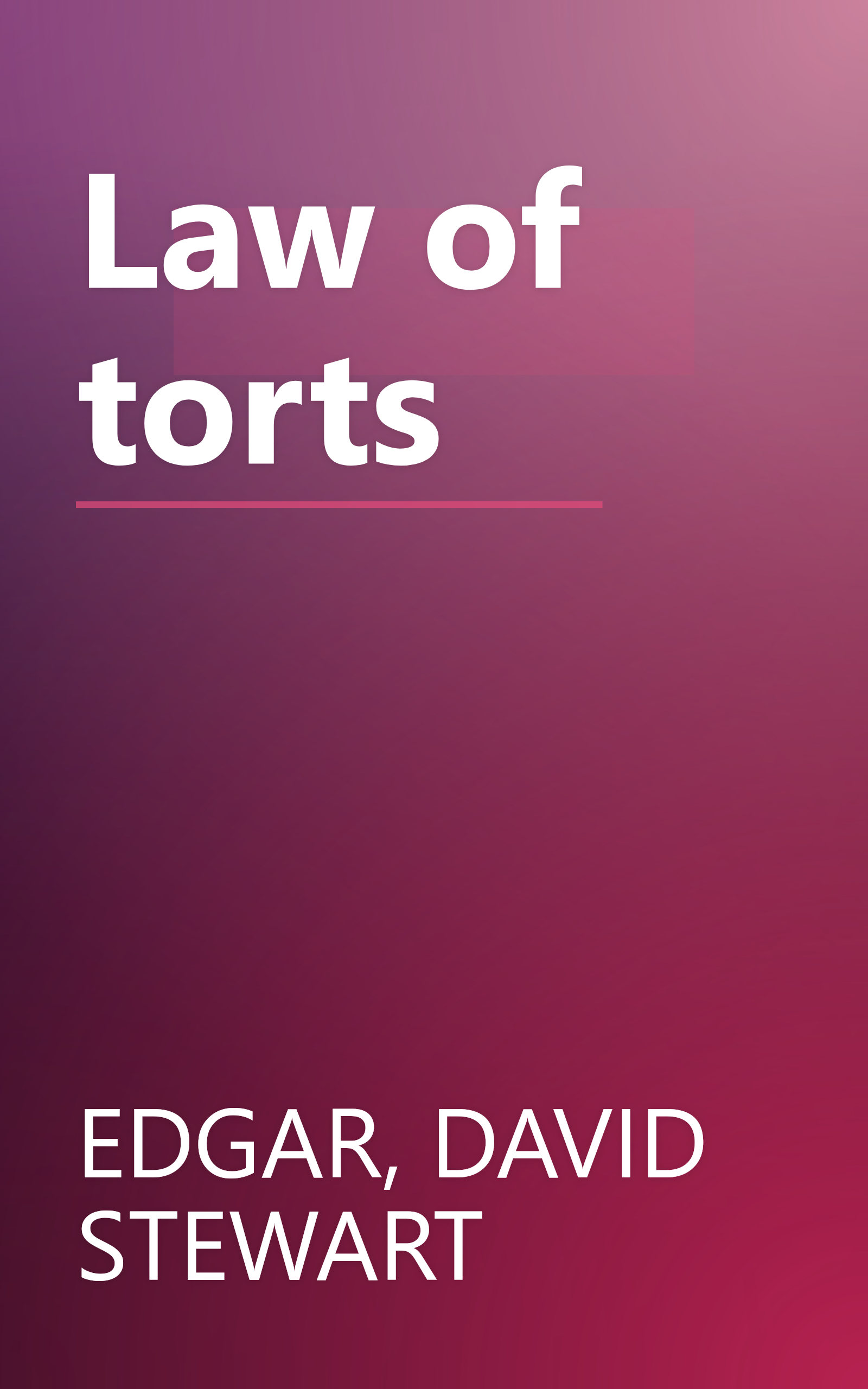 Law of torts book cover