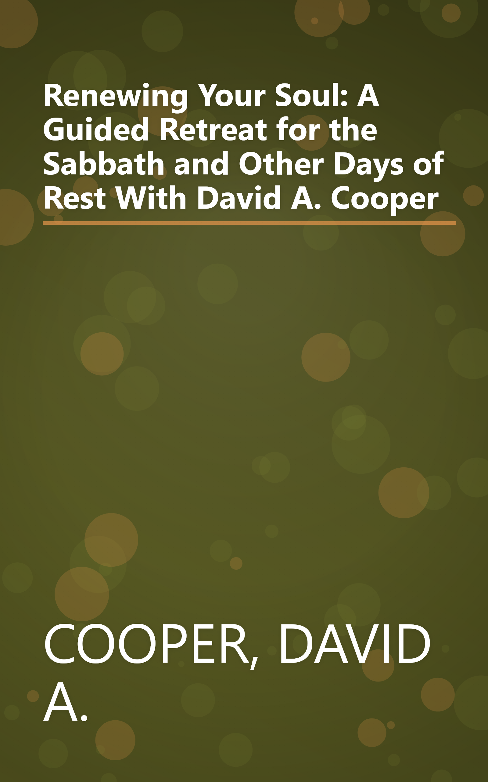 Renewing Your Soul: A Guided Retreat for the Sabbath and Other Days of Rest With David A. Cooper book cover