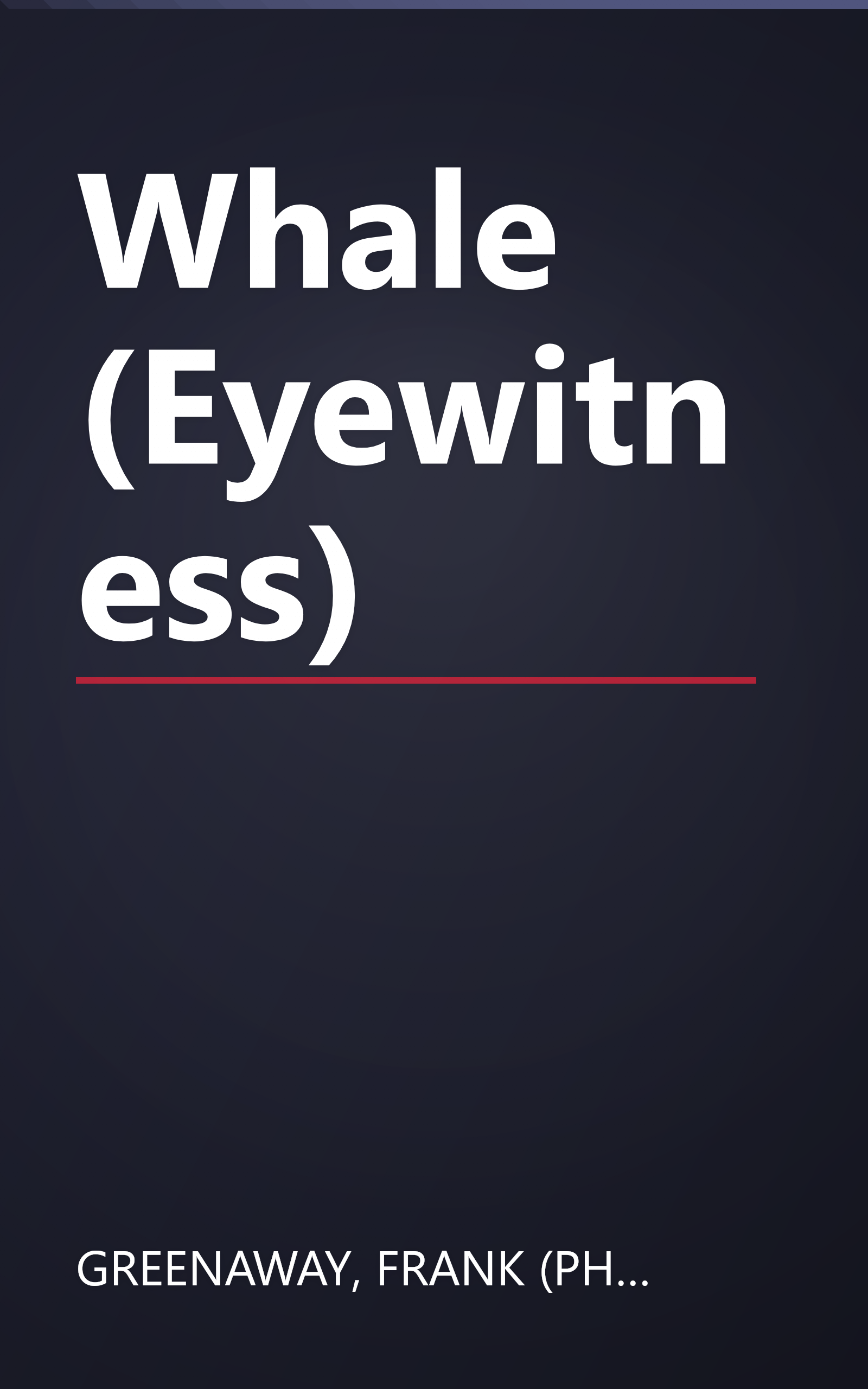 Whale (Eyewitness) book cover