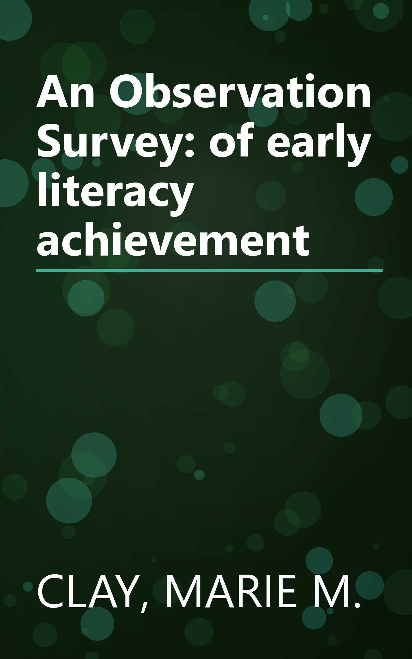 An Observation Survey: of early literacy achievement book cover