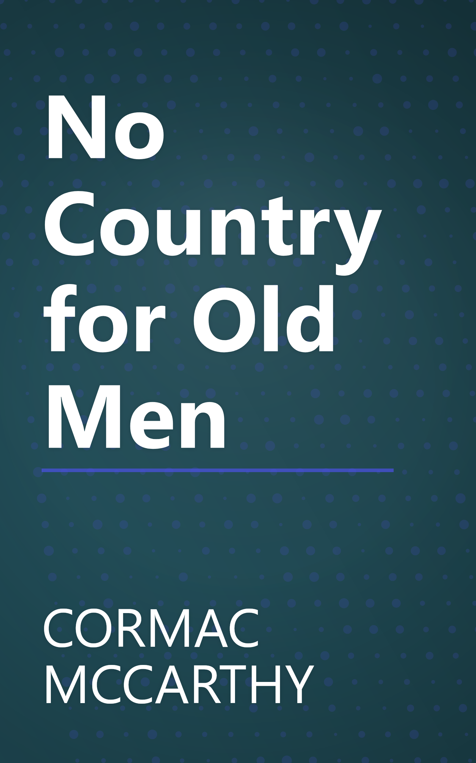 No Country for Old Men book cover