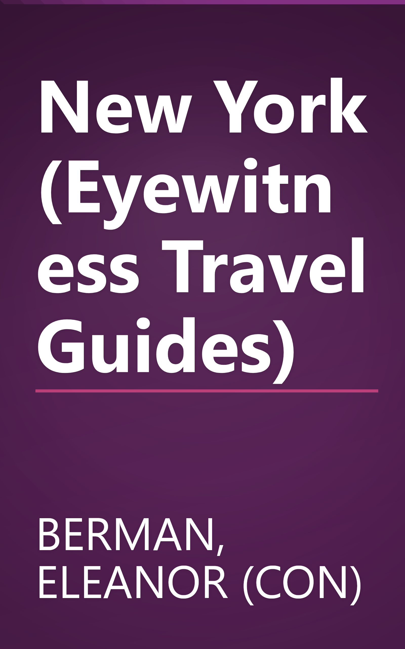 New York (Eyewitness Travel Guides) book cover
