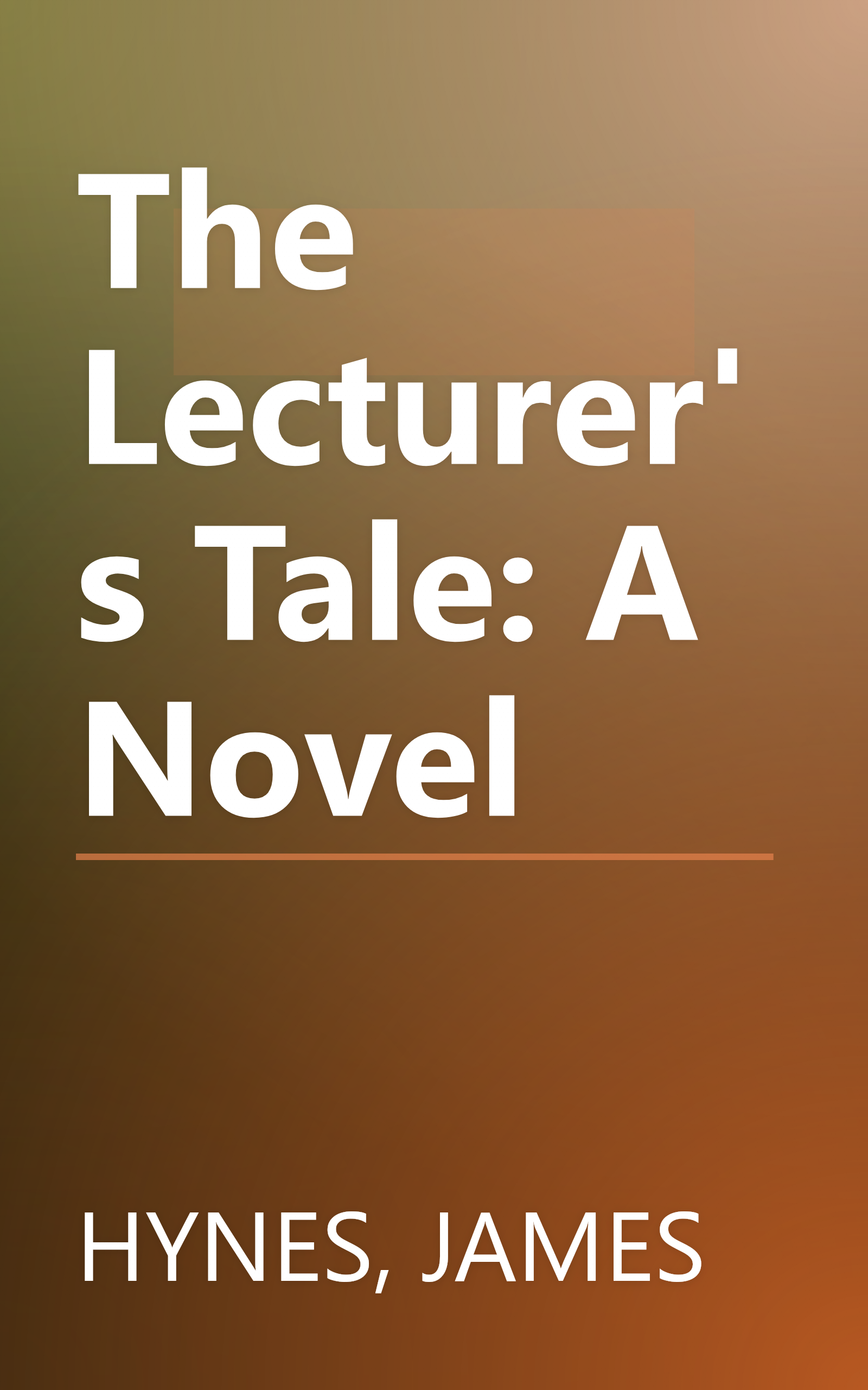 The Lecturer's Tale: A Novel book cover