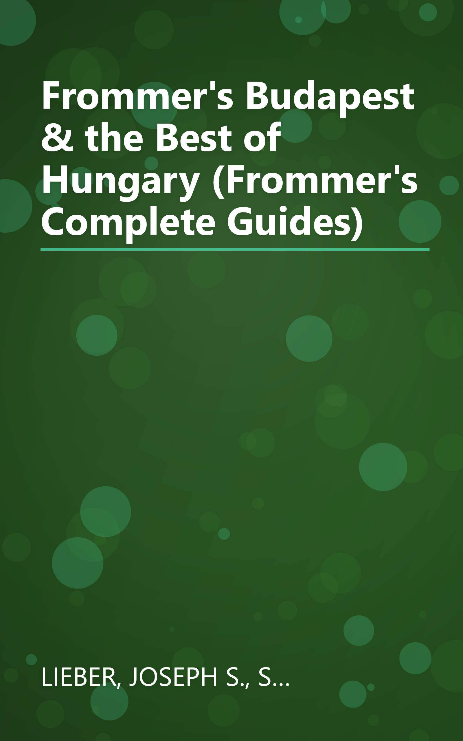 Frommer's Budapest & the Best of Hungary (Frommer's Complete Guides) book cover