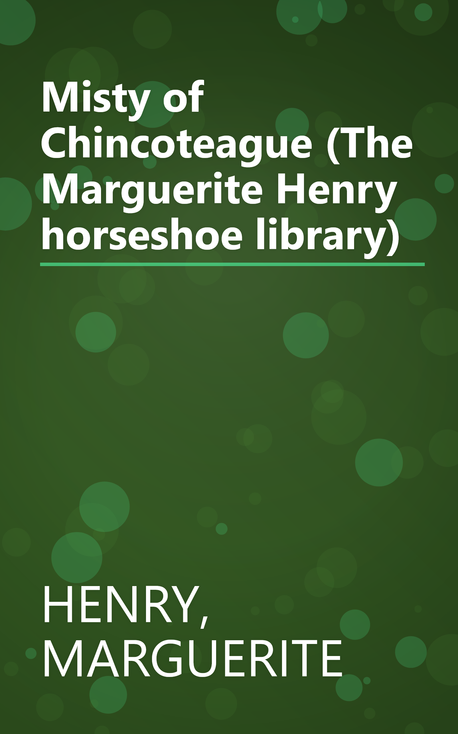 Misty of Chincoteague (The Marguerite Henry horseshoe library) book cover