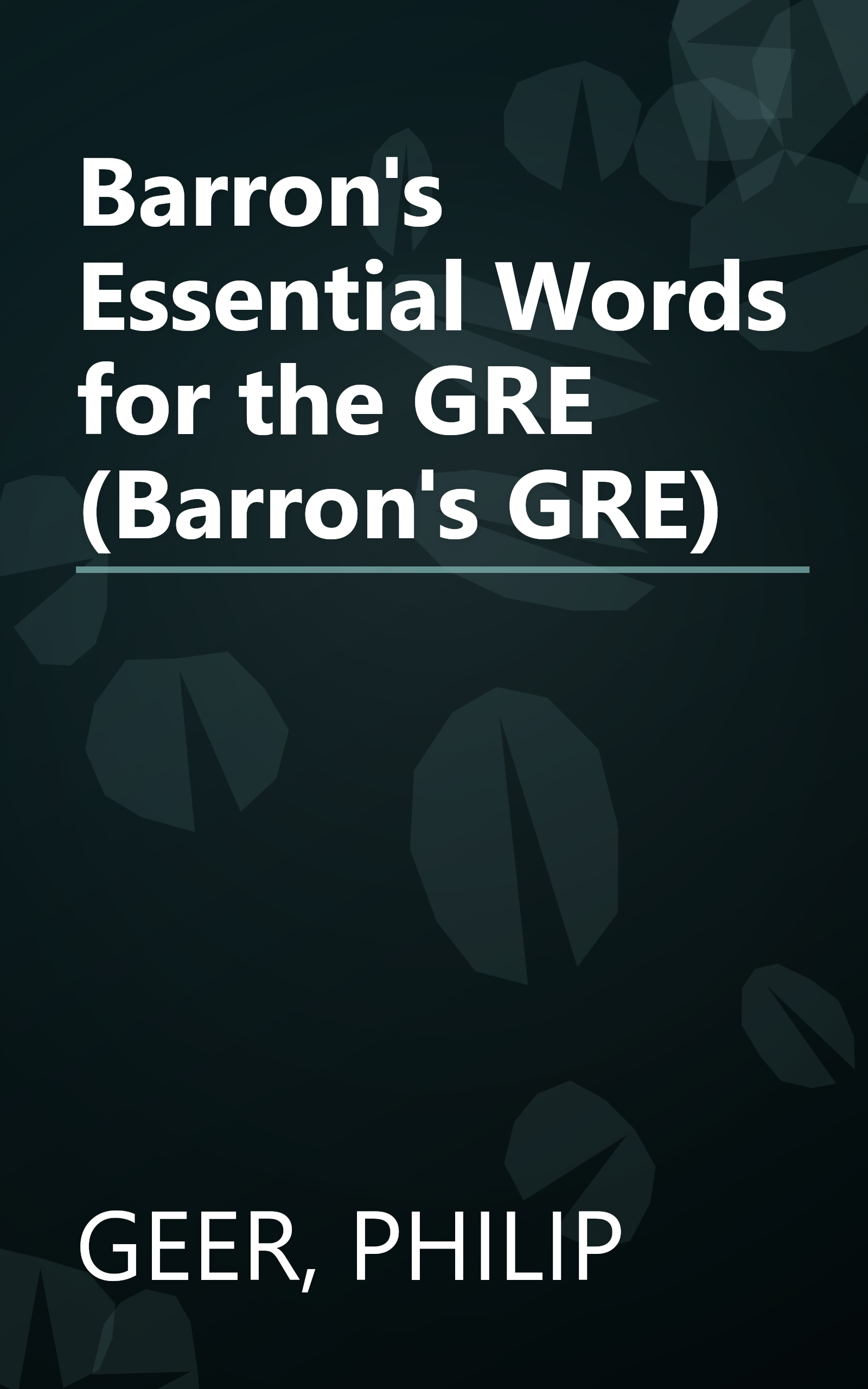 Barron's Essential Words for the GRE (Barron's GRE) book cover