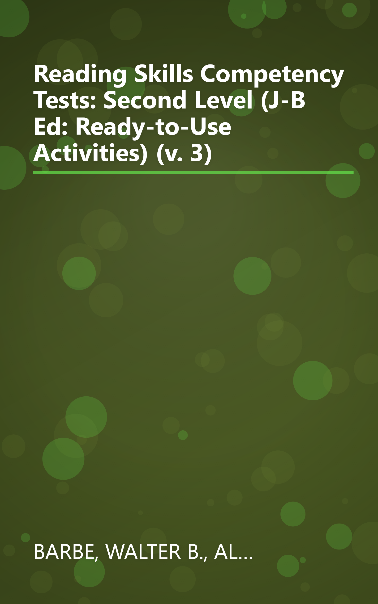 Reading Skills Competency Tests: Second Level (J-B Ed: Ready-to-Use Activities) (v. 3) book cover
