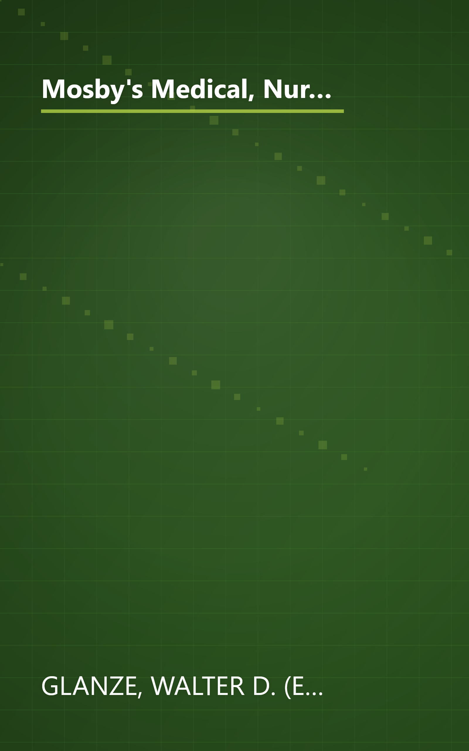 Mosby's Medical, Nursing, & Allied Health Dictionary (Mosby's Medical, Nursing, and Allied Health Dictionary, 5th ed) book cover