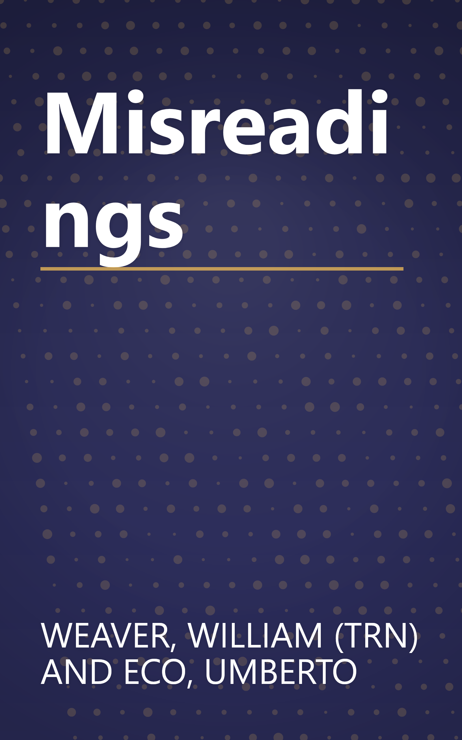 Misreadings book cover