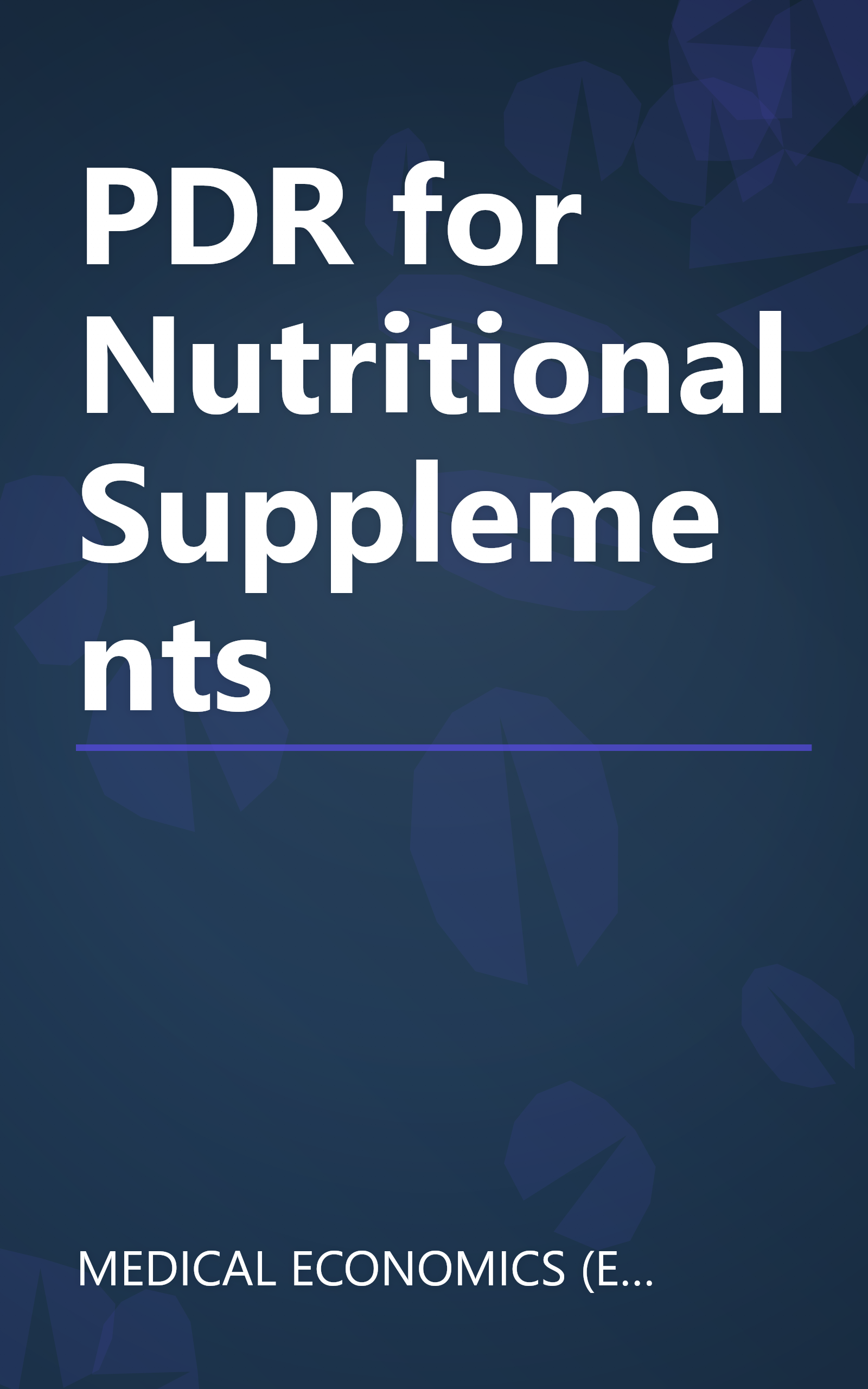 PDR for Nutritional Supplements book cover