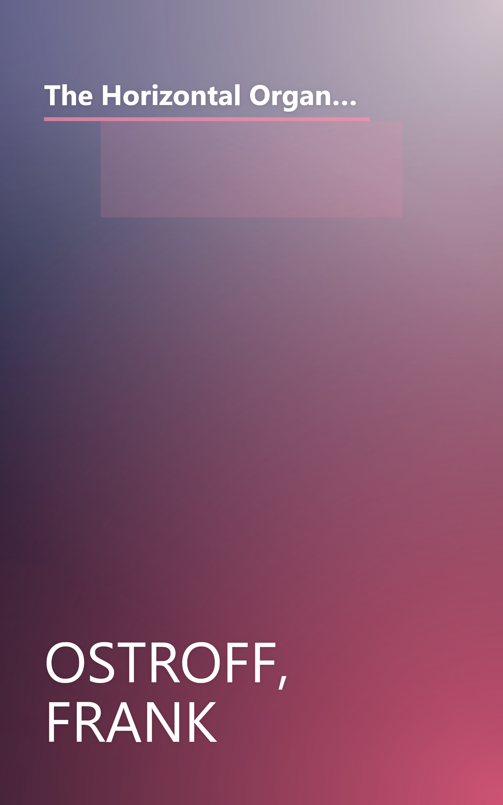 The Horizontal Organization : What the Organization of the Future Actually Looks Like and How it Delivers Value to Customers book cover