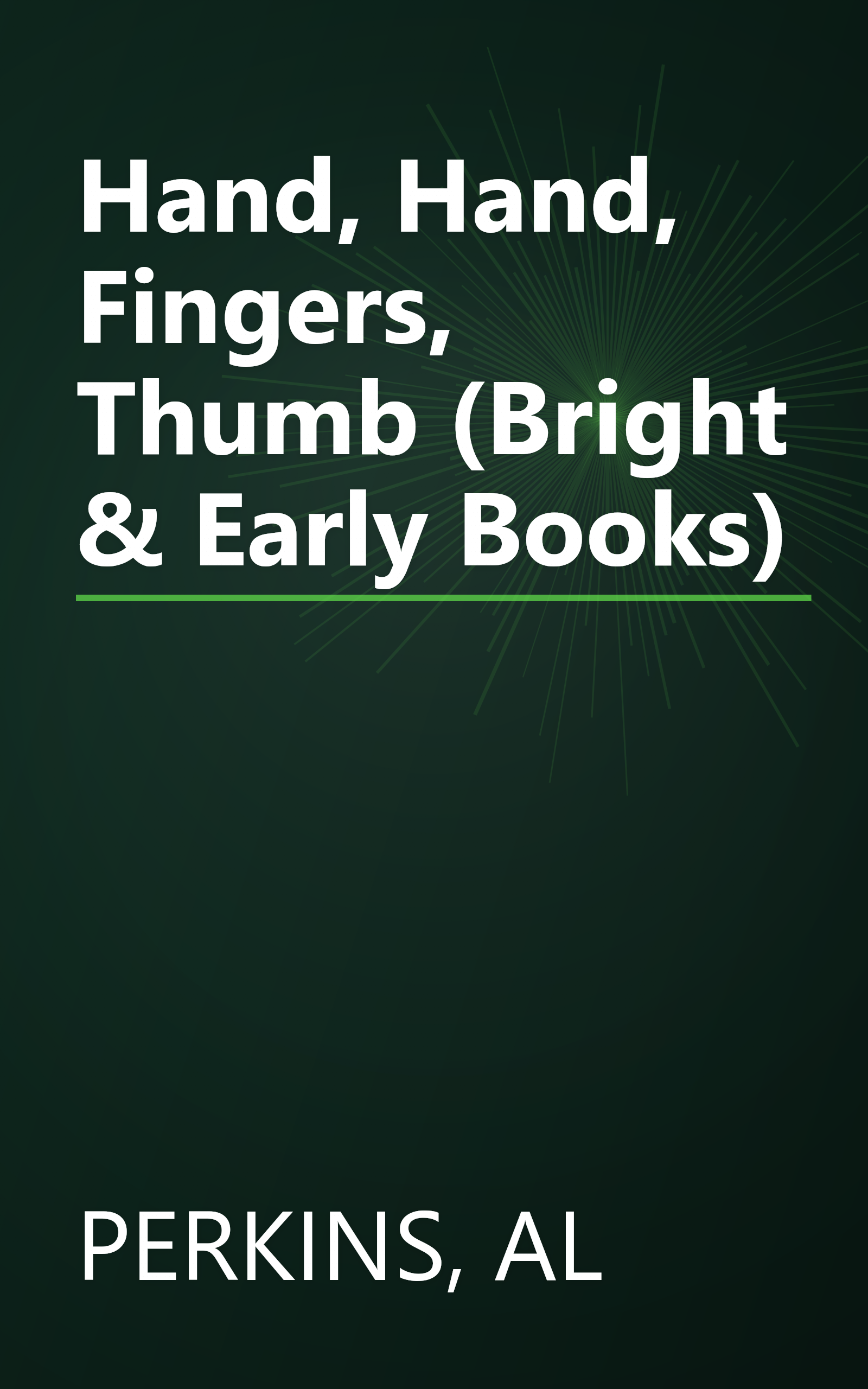 Hand, Hand, Fingers, Thumb (Bright & Early Books) book cover