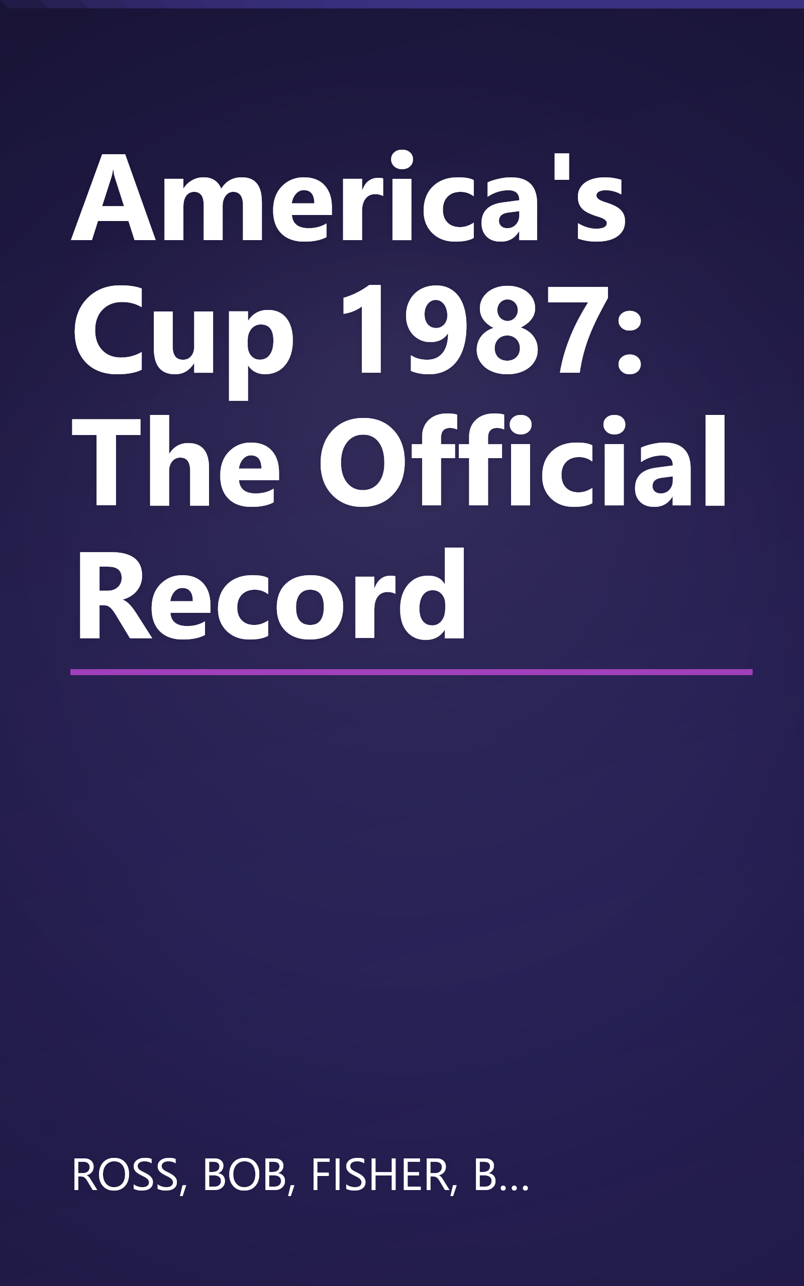 America's Cup 1987: The Official Record book cover