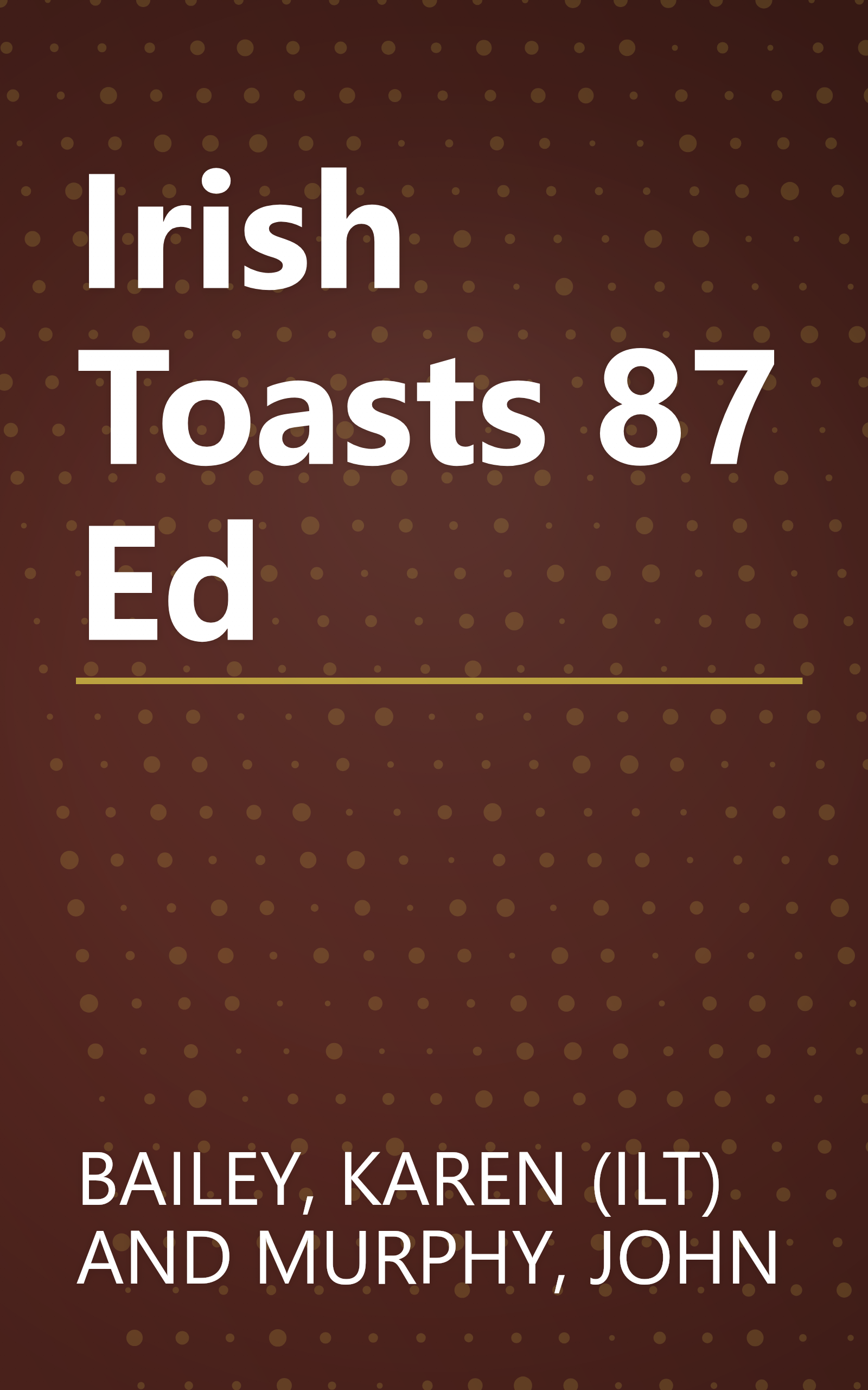 Irish Toasts 87 Ed book cover