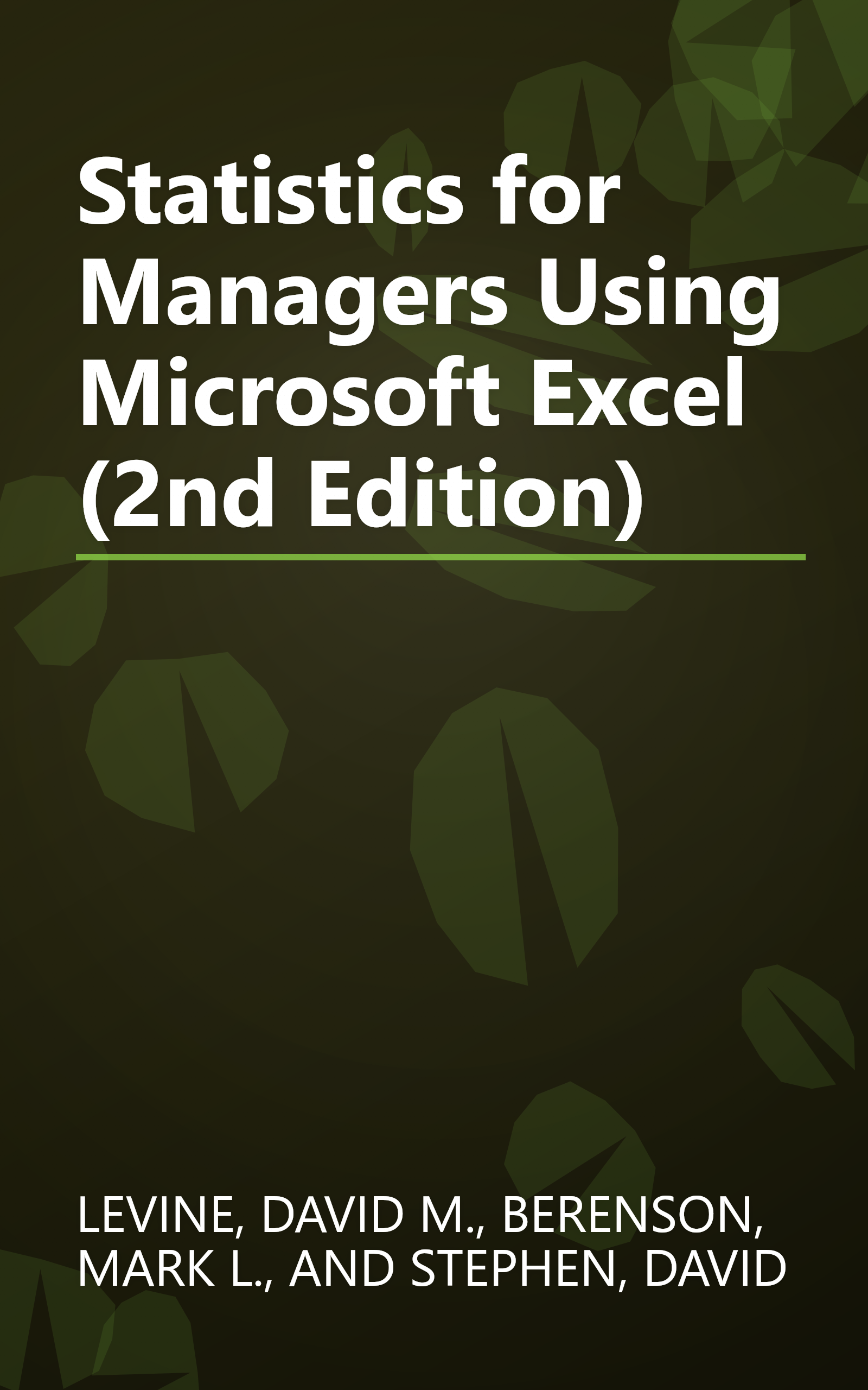 Statistics for Managers Using Microsoft Excel (2nd Edition) book cover